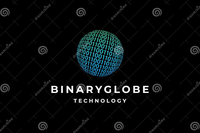 Green Binary Globe Technology Logo Stock Vector - Illustration of number, vector: 264485254