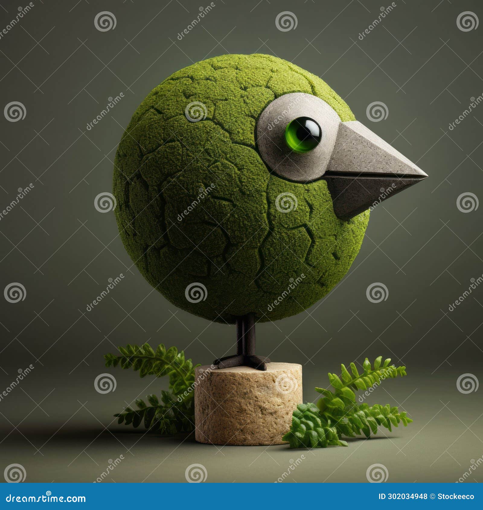 Green Bird: Evocative 3d Design with Nature-inspired Elements Stock ...