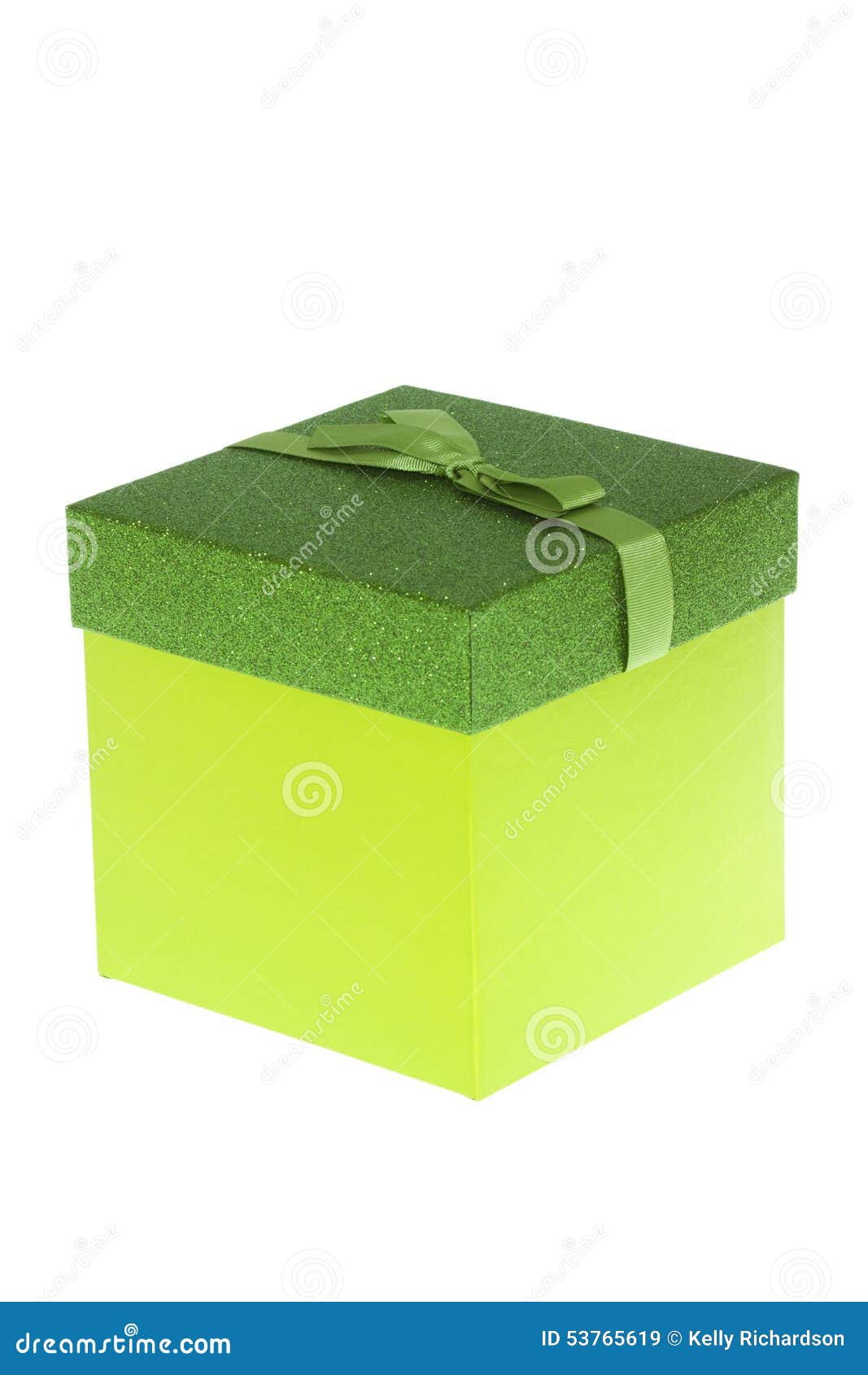 Green Birthday Gift Box Isolated Stock Image - Image of gift, green ...