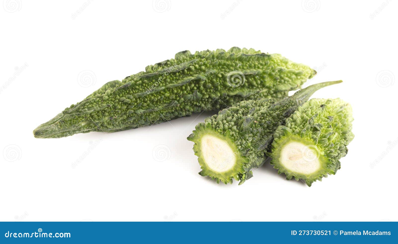 A Green Bitter Gourd Melon Isolated on a White Background Stock Image ...
