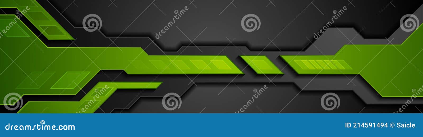 Green and Black Abstract Technology Banner Design Stock Vector ...
