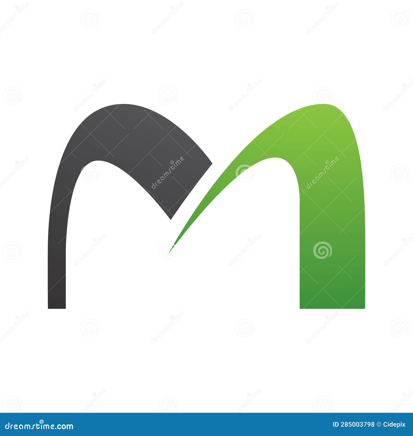 Green and Black Arch Shaped Letter M Icon Stock Vector - Illustration ...
