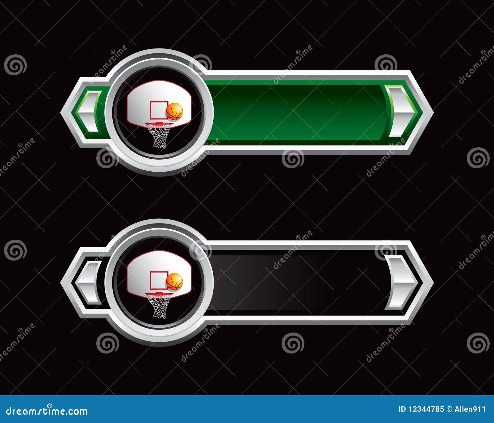 Green and Black Arrows with Basketball Goal Stock Vector - Illustration ...