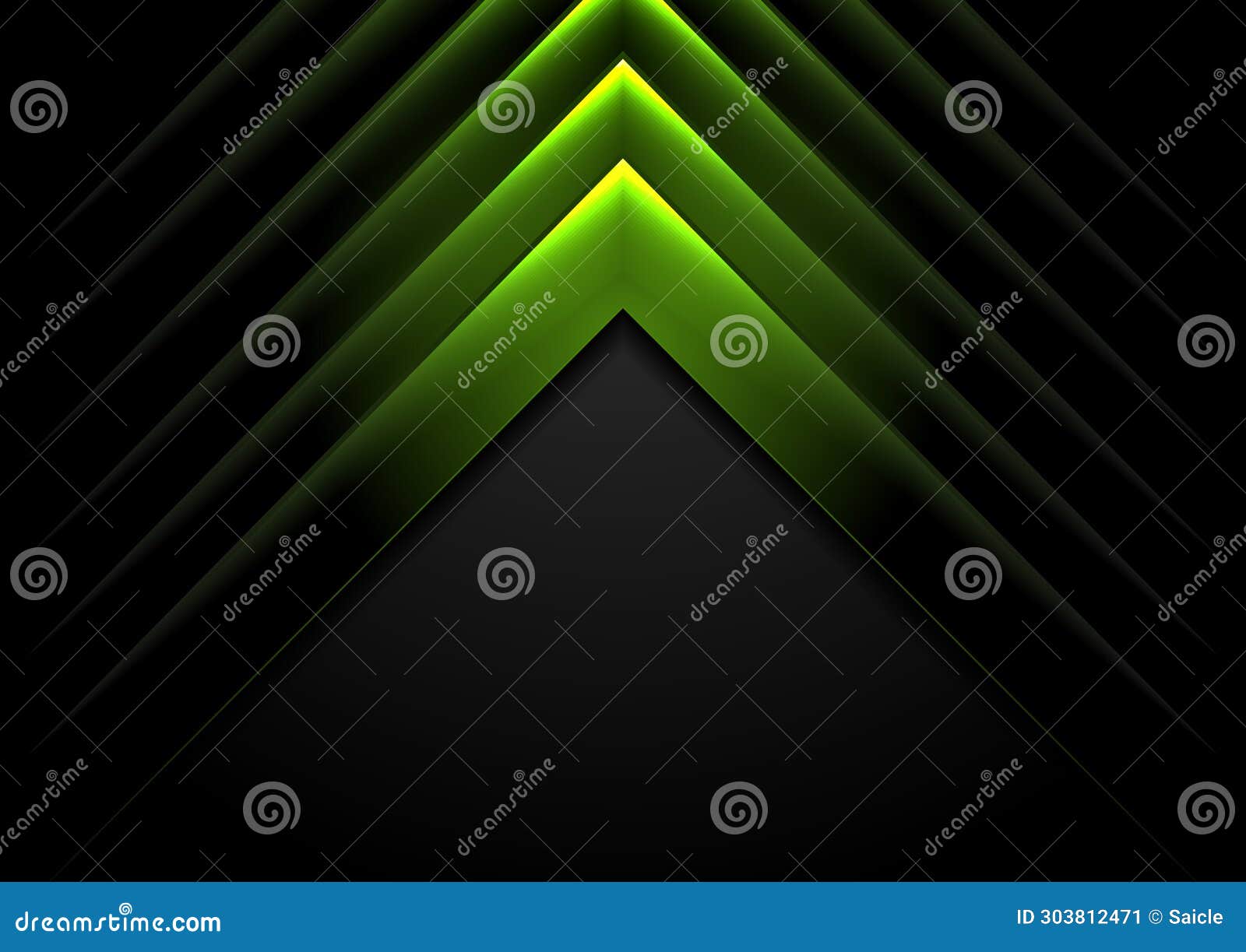 Green Black Arrows Tech Glowing Abstract Background Stock Illustration ...