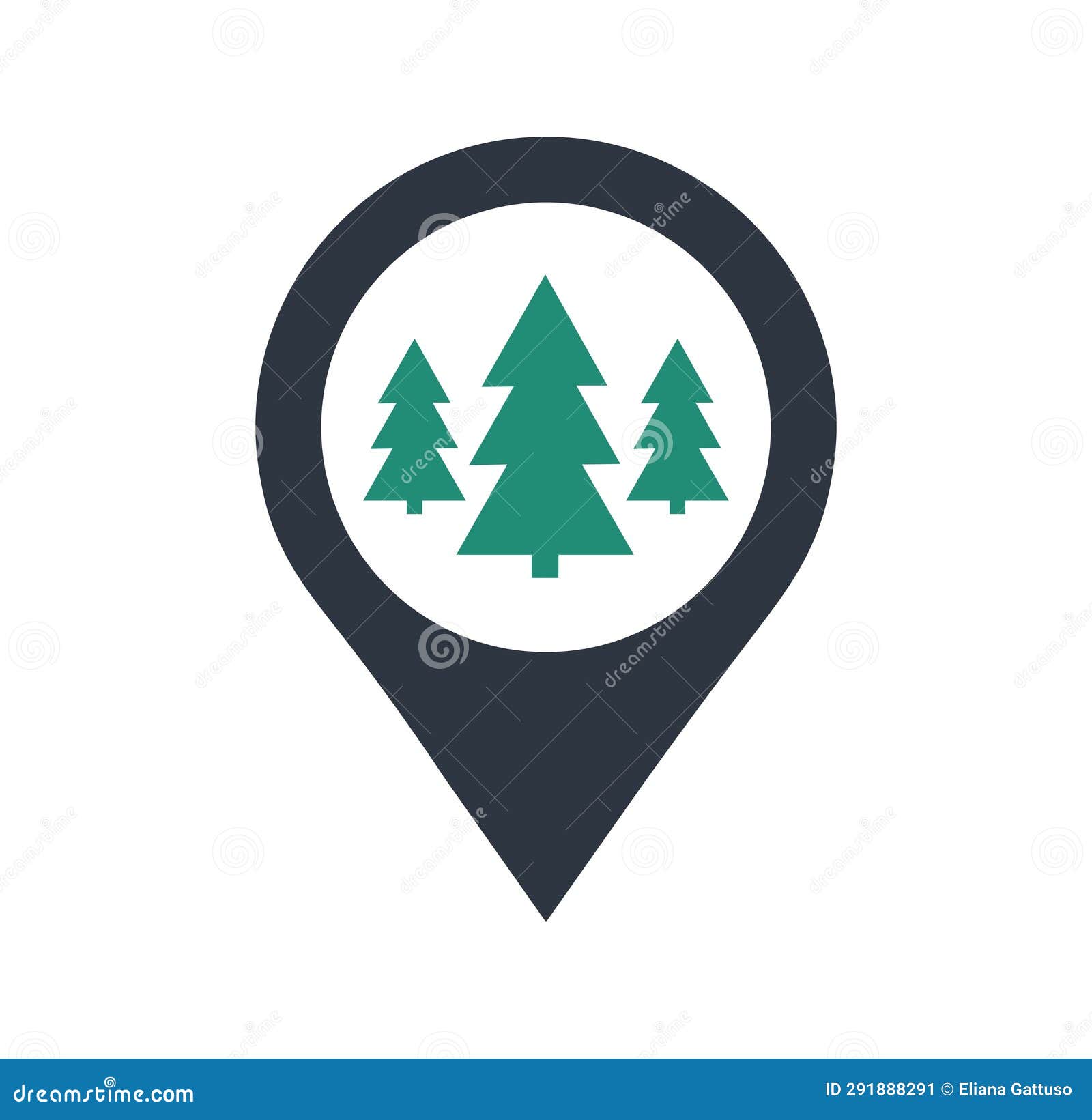 Green and Black Forest Map Symbol Stock Vector - Illustration of ...