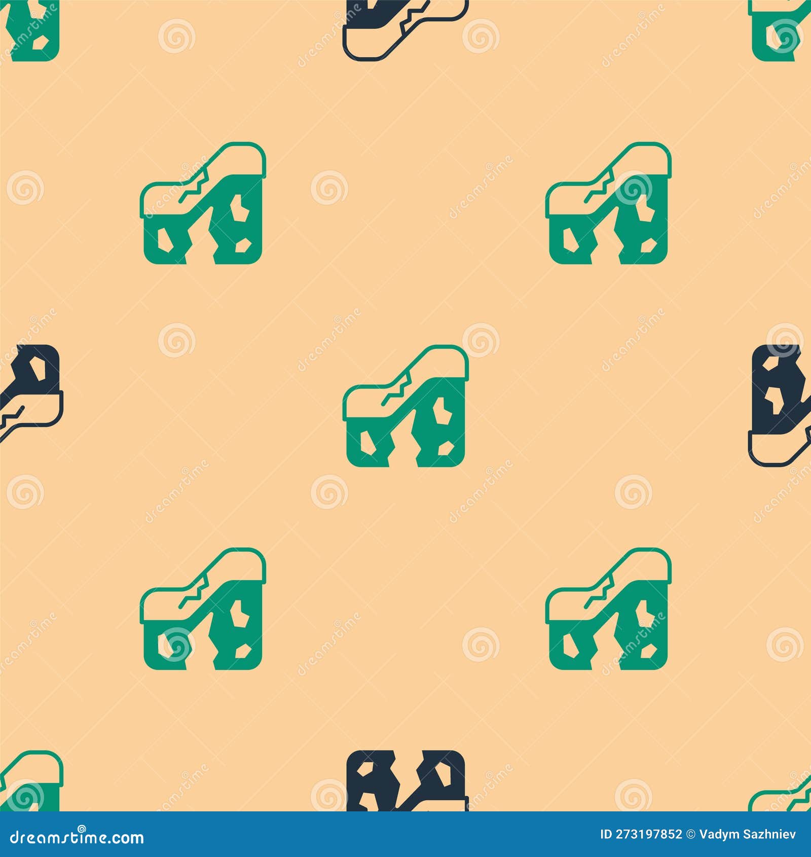 Green and Black Geological Fault Icon Isolated Seamless Pattern on ...