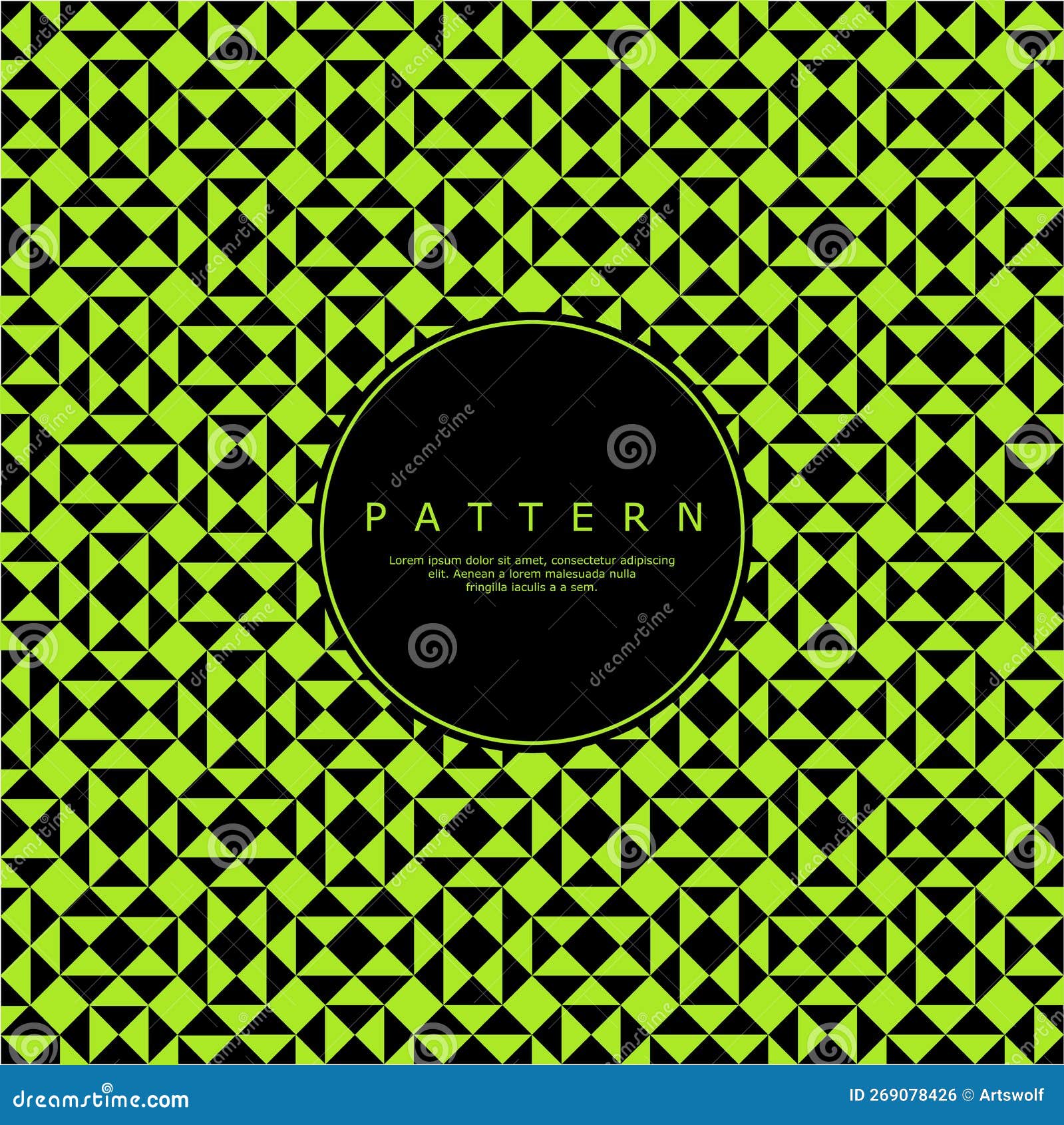 Green and Black Geometric Pattern Design. Triangle Shape Seamless Pattern. Stock Vector ...