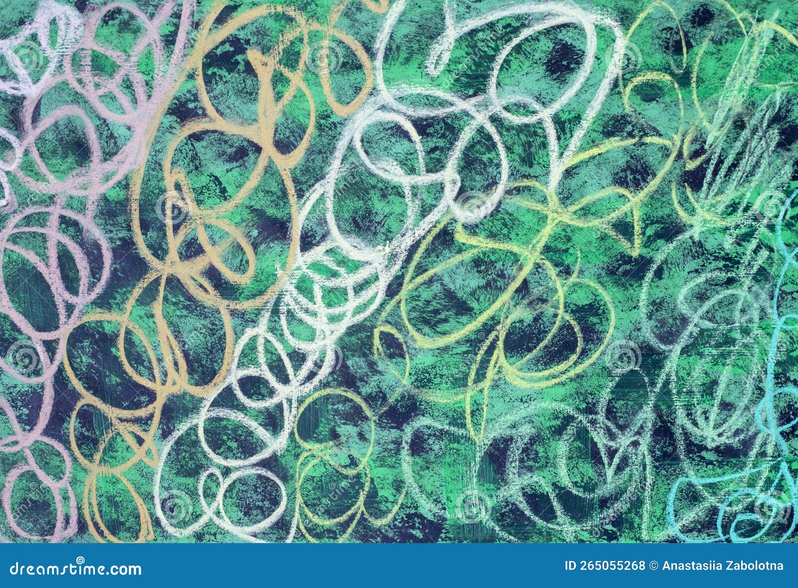 Green and Black Graffiti-style Background with Multi-coloured Scribbles ...