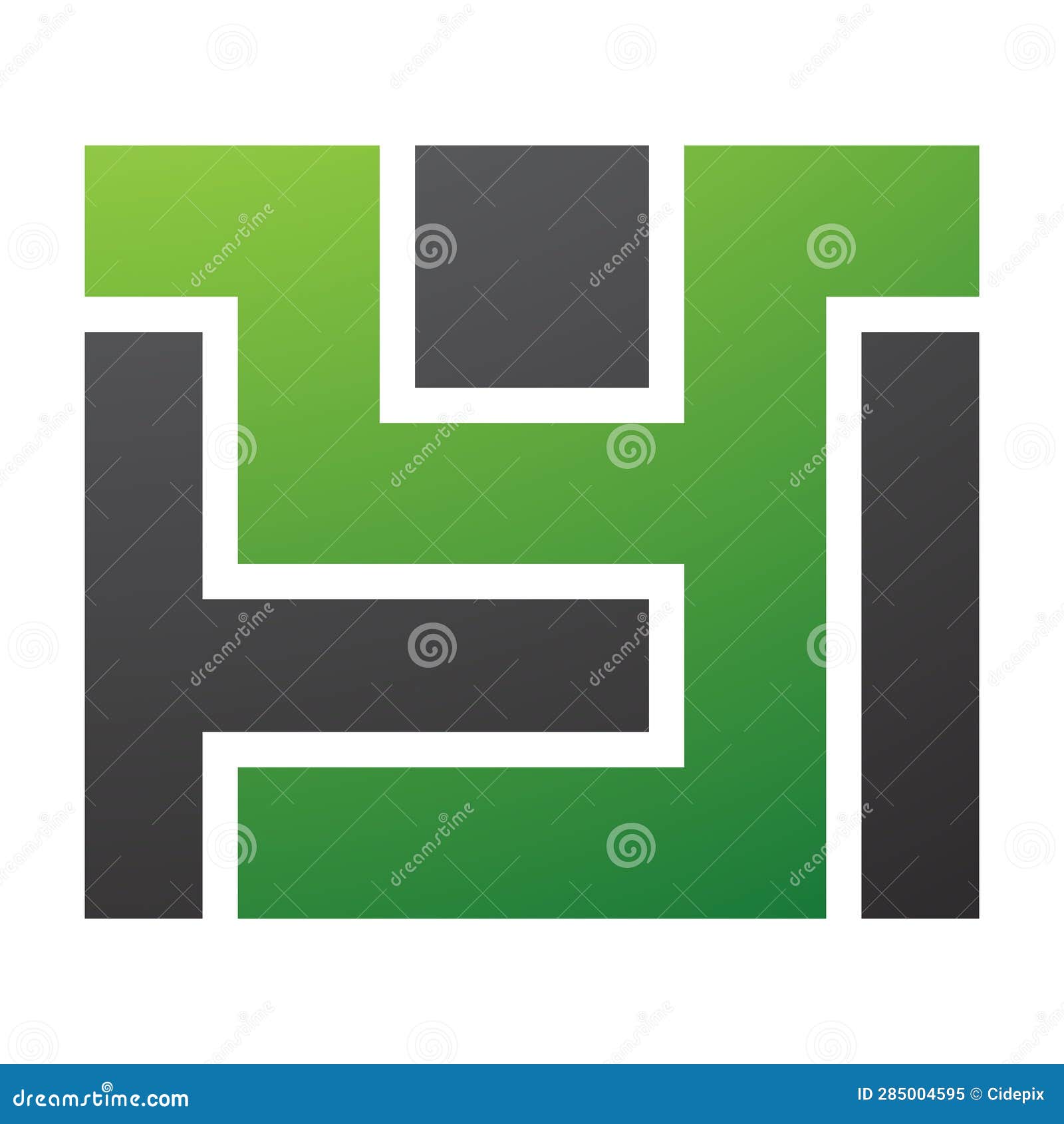 Green and Black Rectangle Shaped Letter Y Icon Stock Vector ...