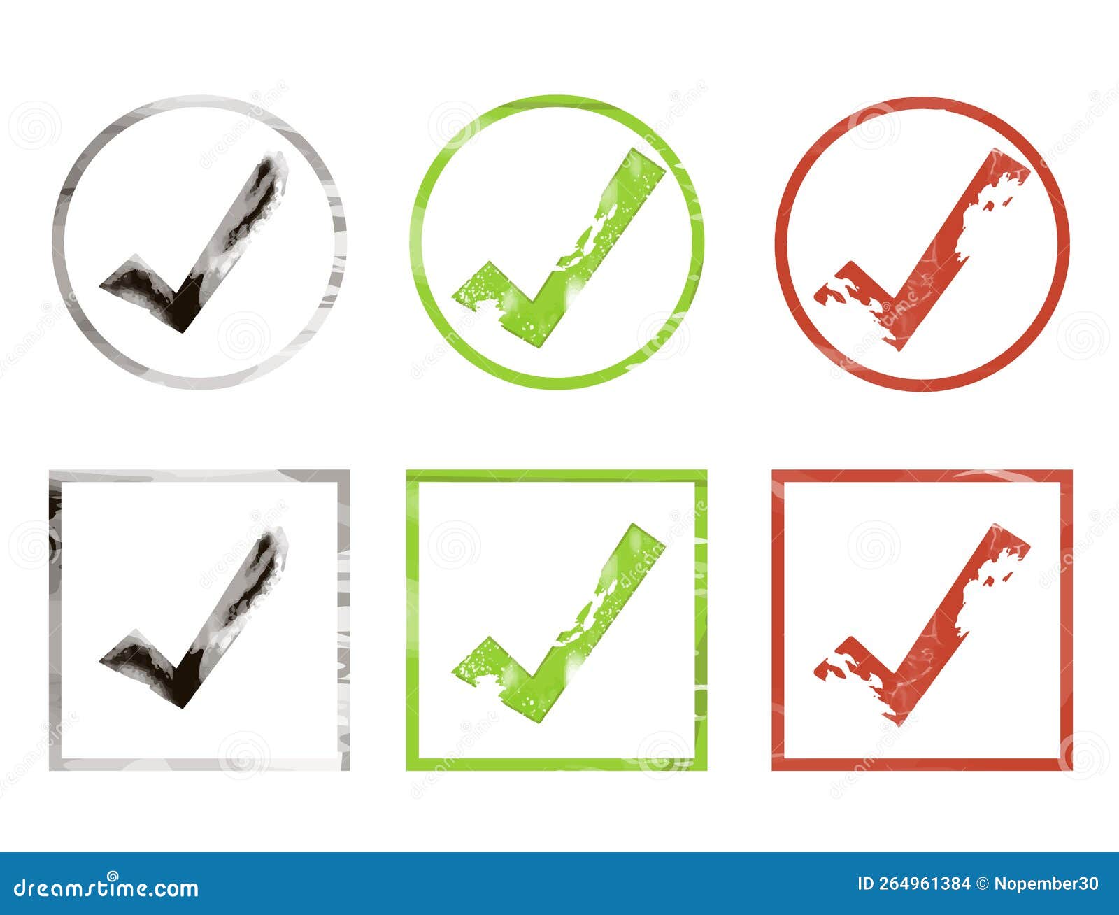 Green Black and Red Check Marks Stock Vector - Illustration of ...