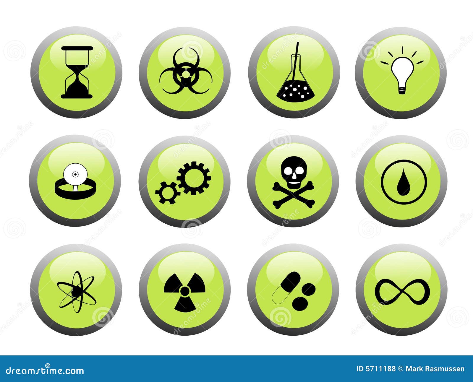 Green and Black Science Buttons Stock Vector - Illustration of ...