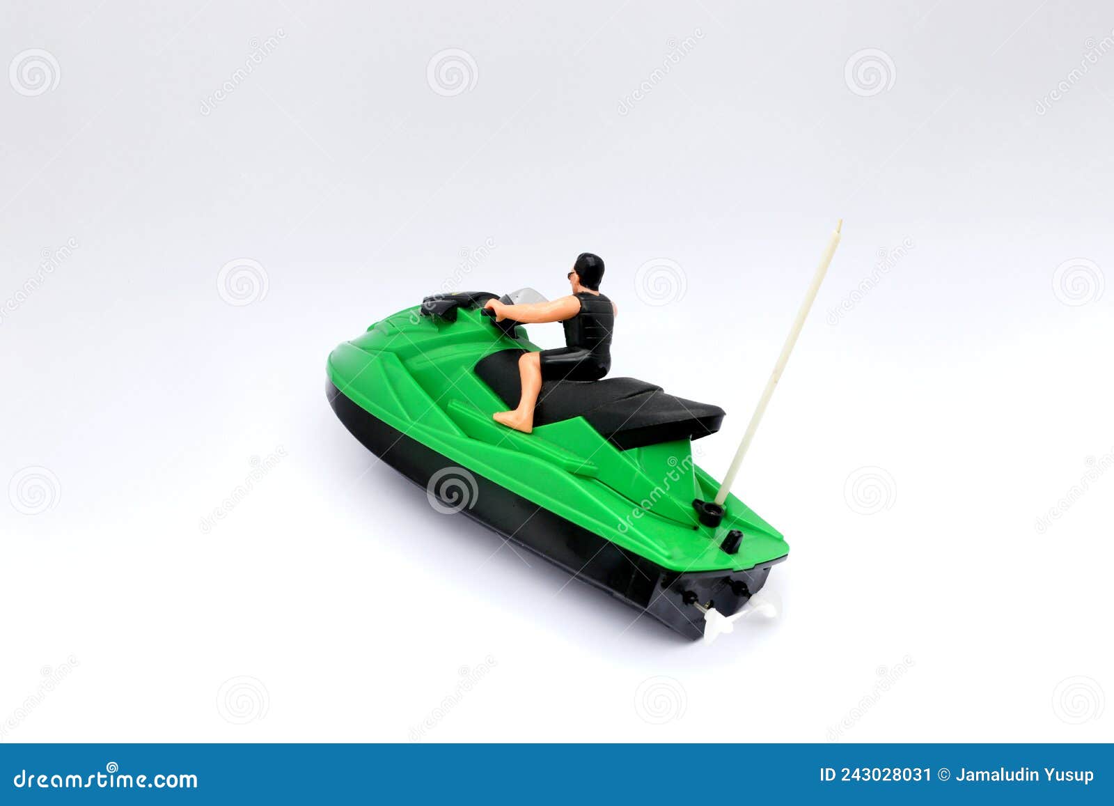 Green and Black Speed Boat Toy Isolated in White Background Stock Image ...