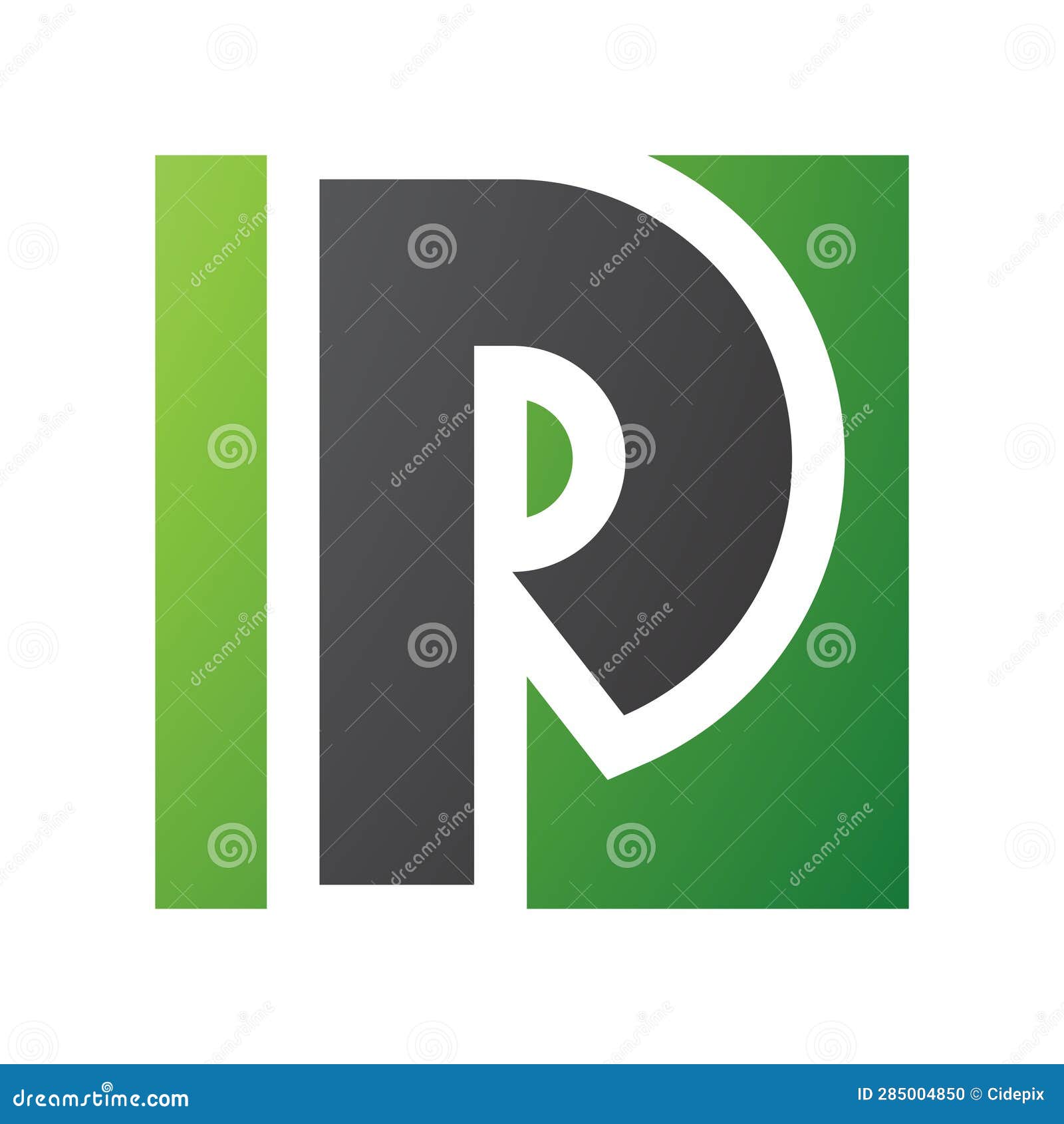 Green and Black Square Letter P Icon Stock Vector - Illustration of ...