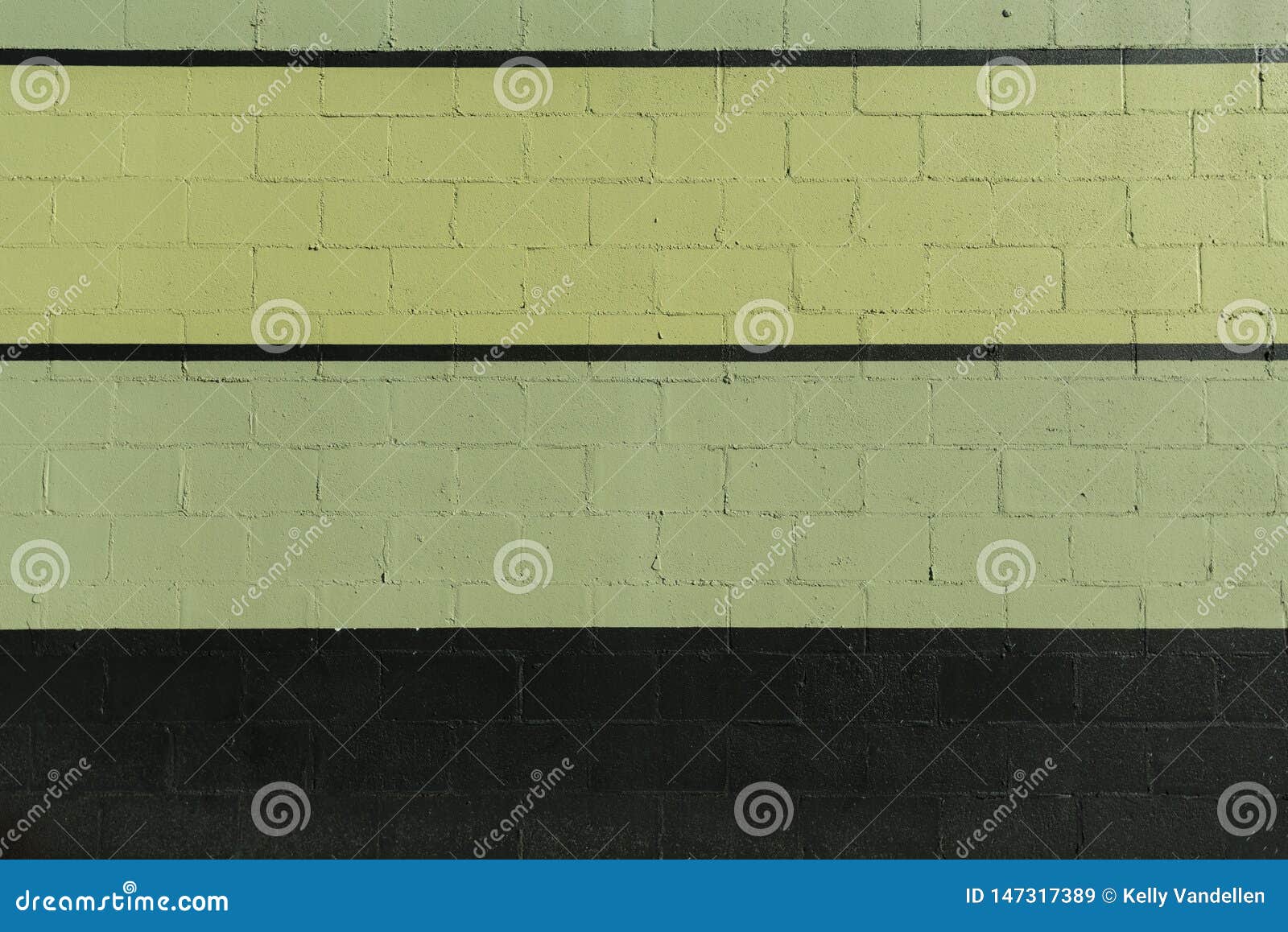 Green and Black Stripes on Cinder Block Wall Stock Image - Image of ...