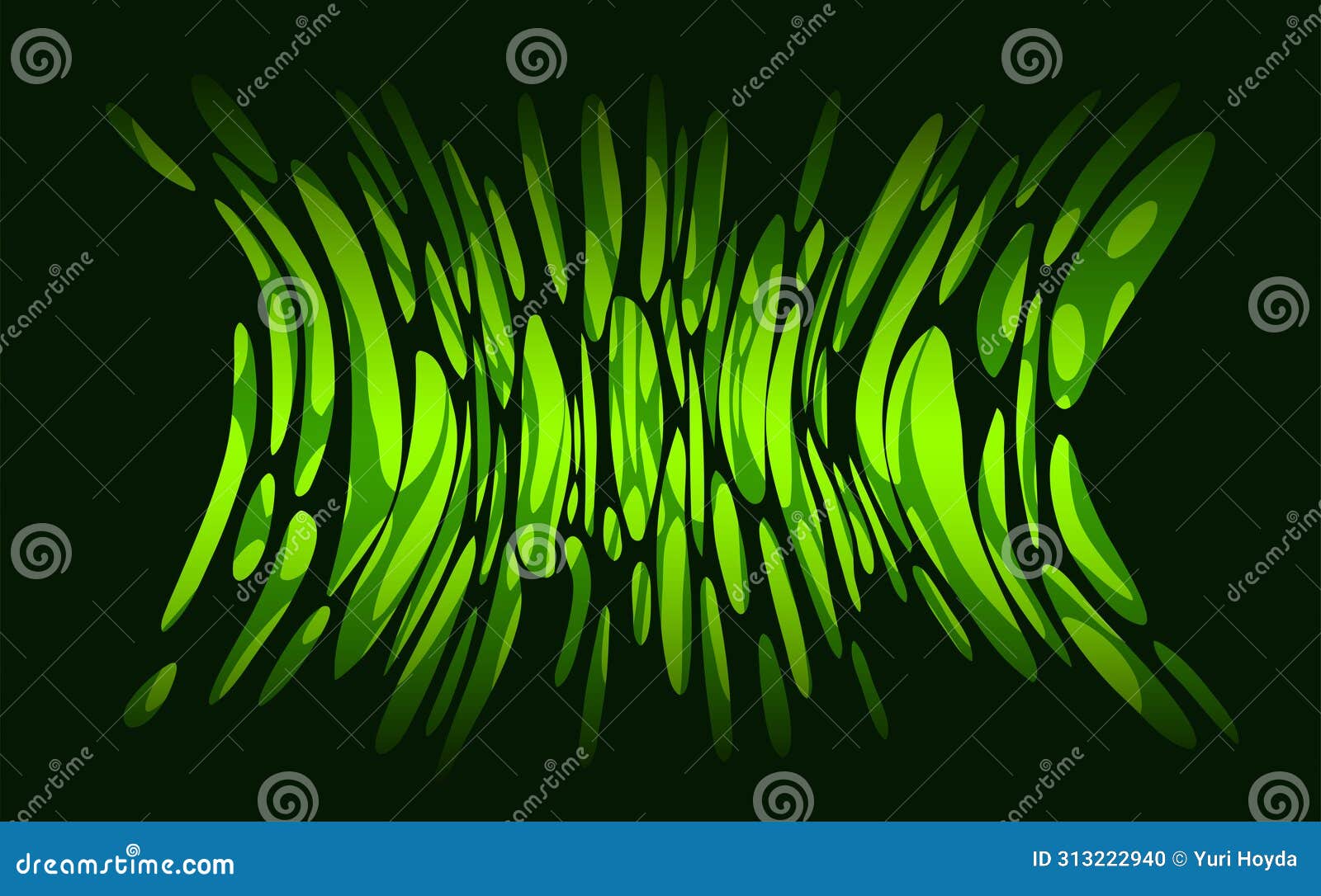 Green and Black Viscous Liquid in Stretched Form. Stock Illustration ...