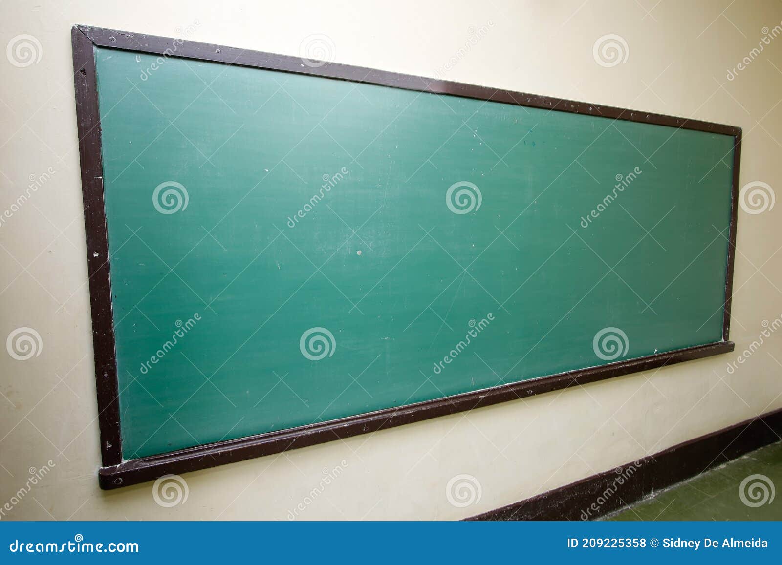 Green Blackboard in School Classroom Stock Photo - Image of copy ...