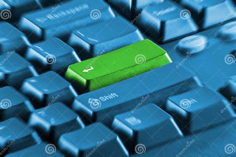 Green Blank Key on Computer Keyboard Stock Photo - Image of internet ...