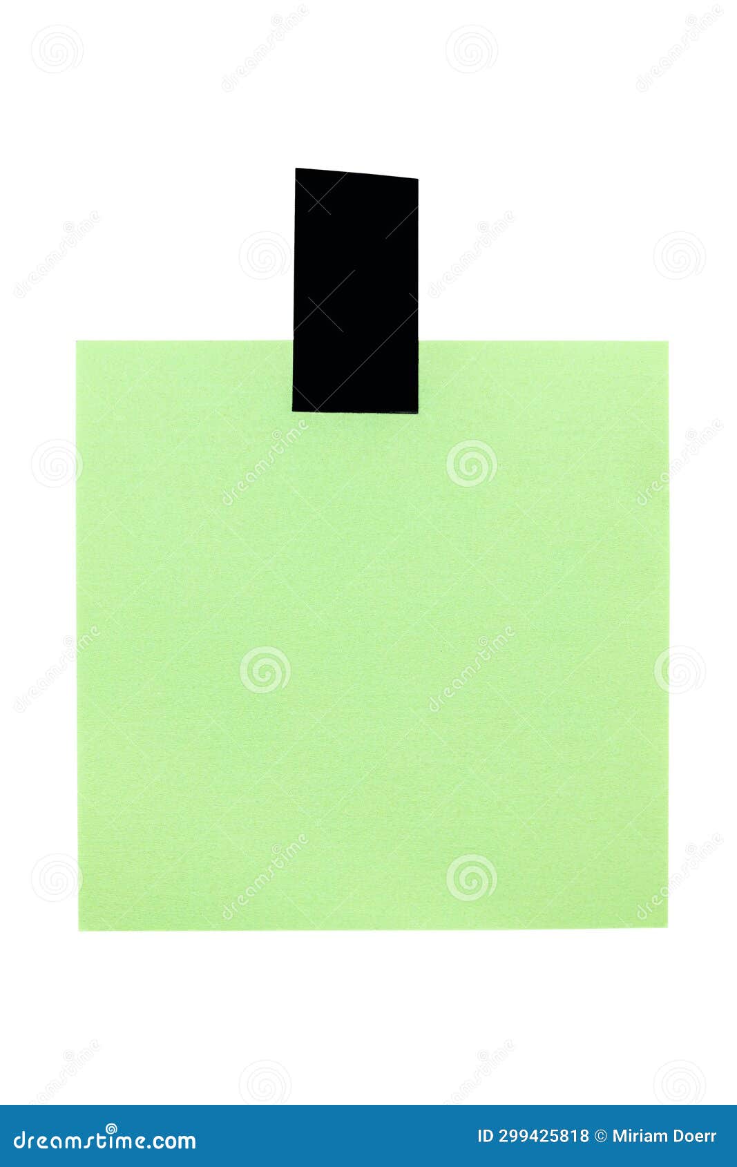 Green Blank Notepad with a Black Adhesive Strip Stock Photo - Image of ...