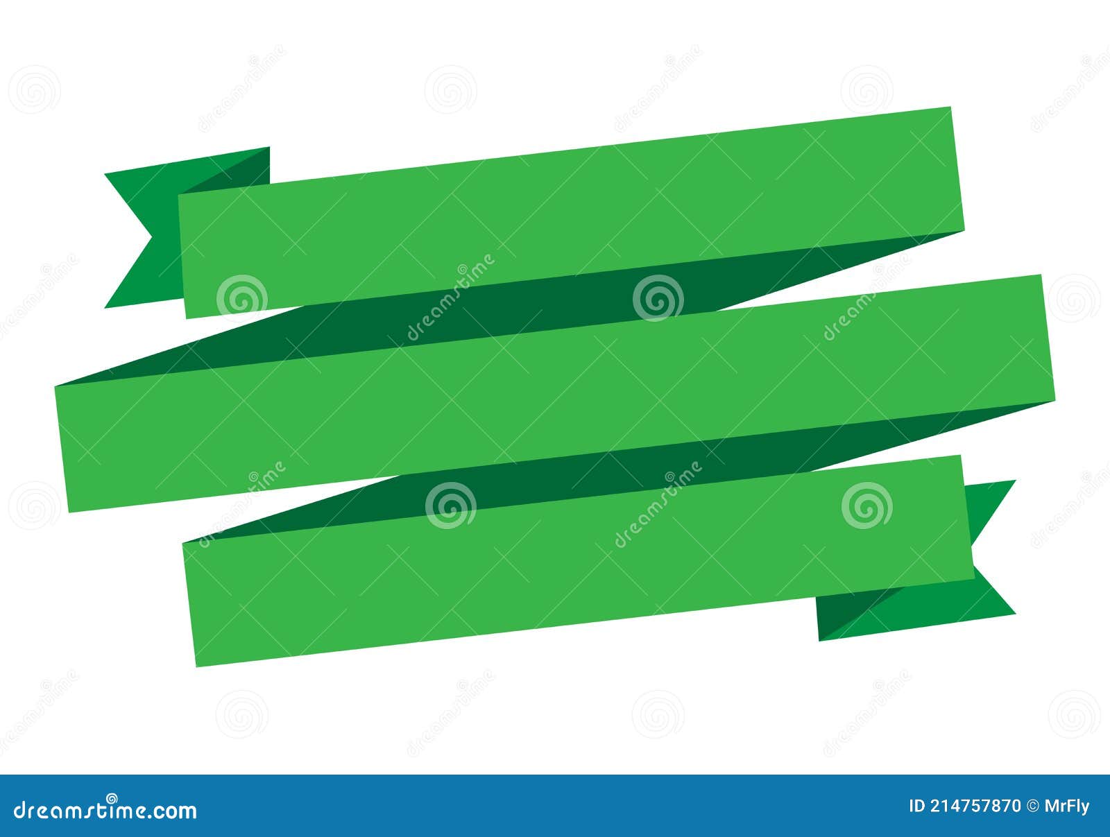 Green Blank Ribbon for Text, Vector Image Stock Vector - Illustration ...
