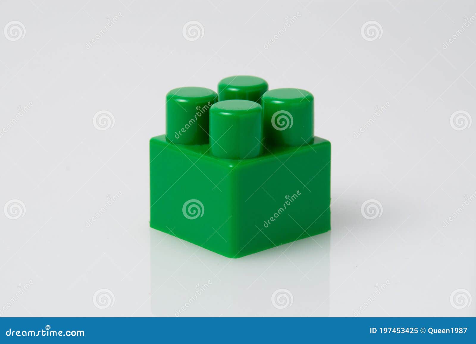 Green Block Constructor on White Background. Construction Idea Concept ...