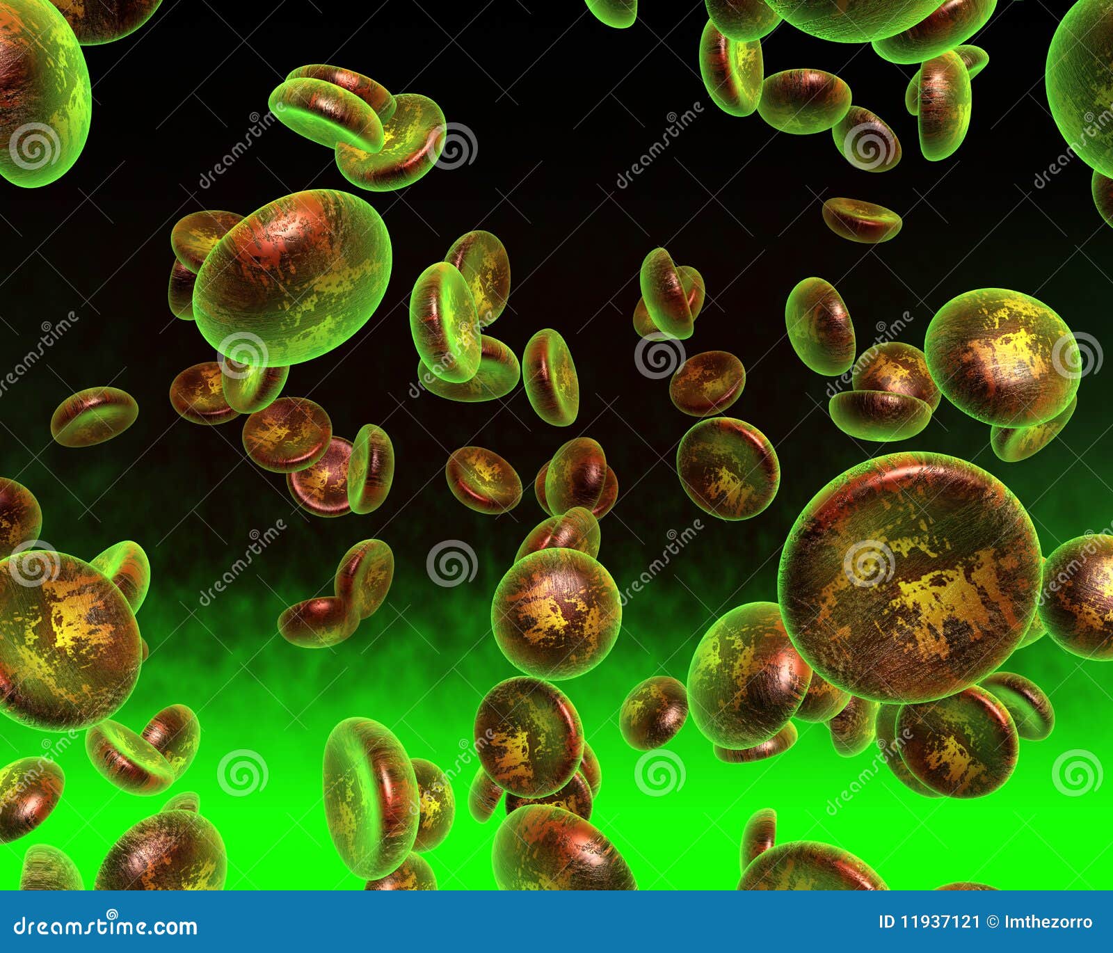 Green Blood Cell stock illustration. Illustration of magnification ...