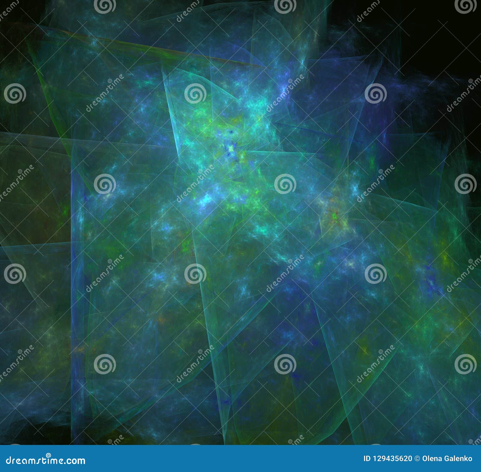 Green Blue Abstract Fractal. Fantasy Fractal Texture. Digital Art. 3D ...