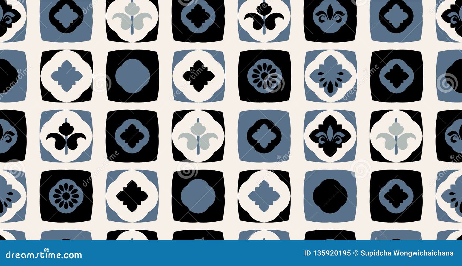 Green Blue Black Geometric Seamless Pattern in African Style with ...