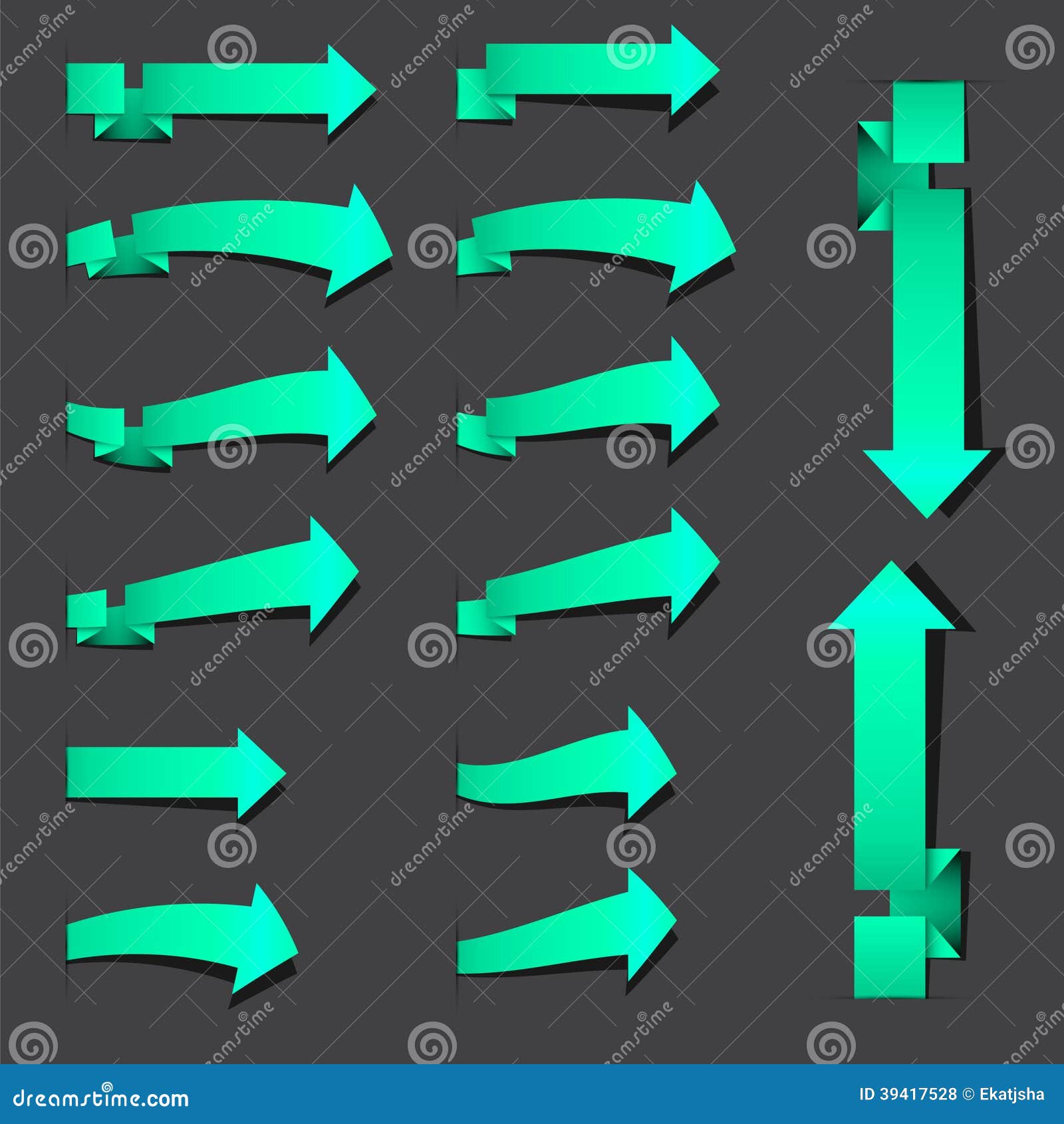 Green-blue bookmark arrows stock vector. Illustration of sign - 39417528