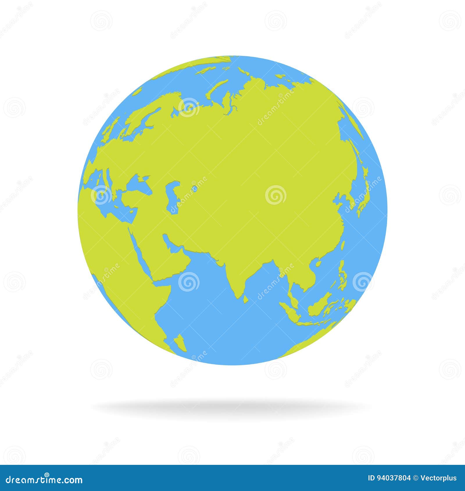Green and Blue Cartoon World Map Globe Vector Illustration Stock Vector ...