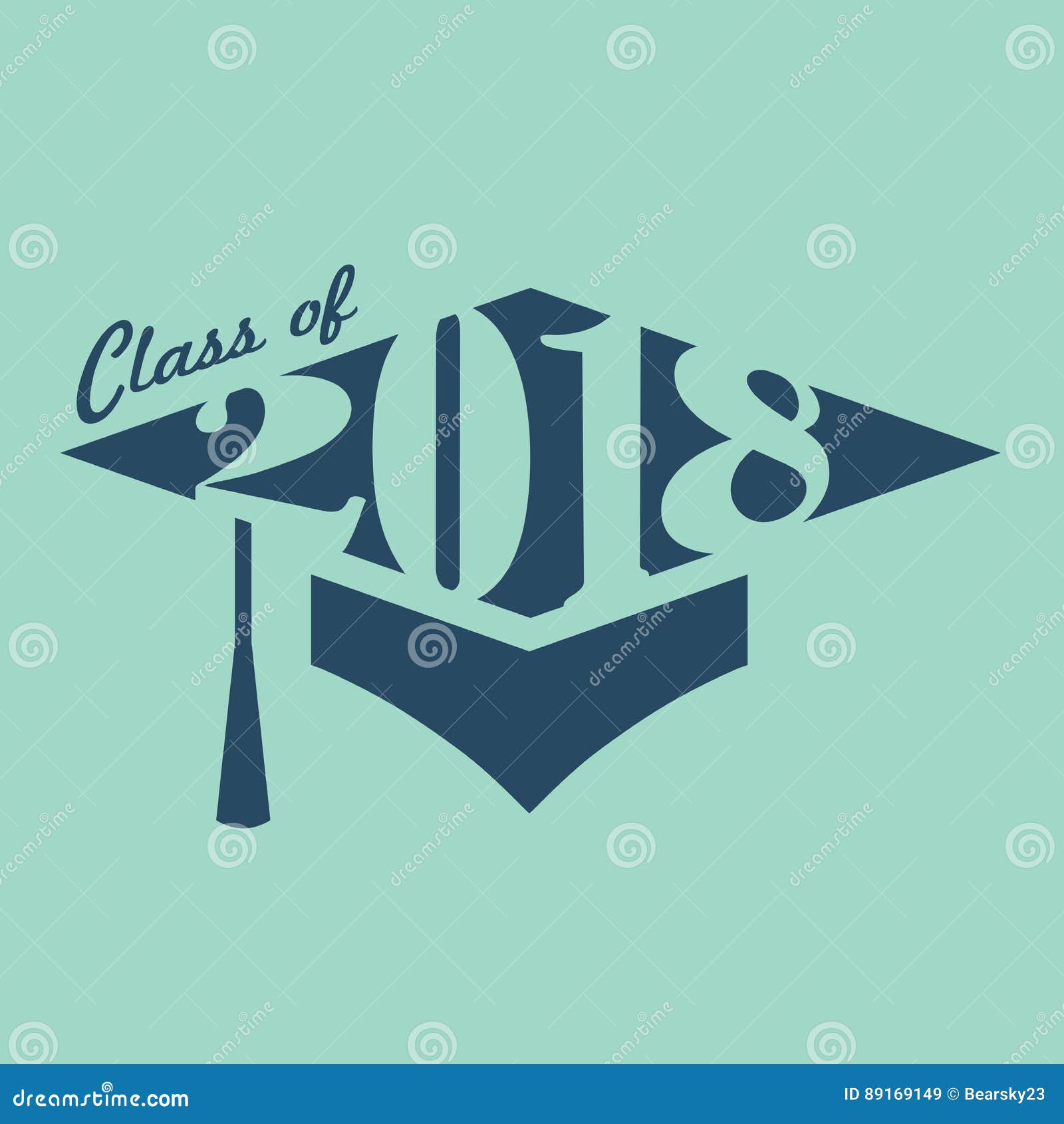 Green and Blue Class of 2018 Graduation Vector Stock Vector ...