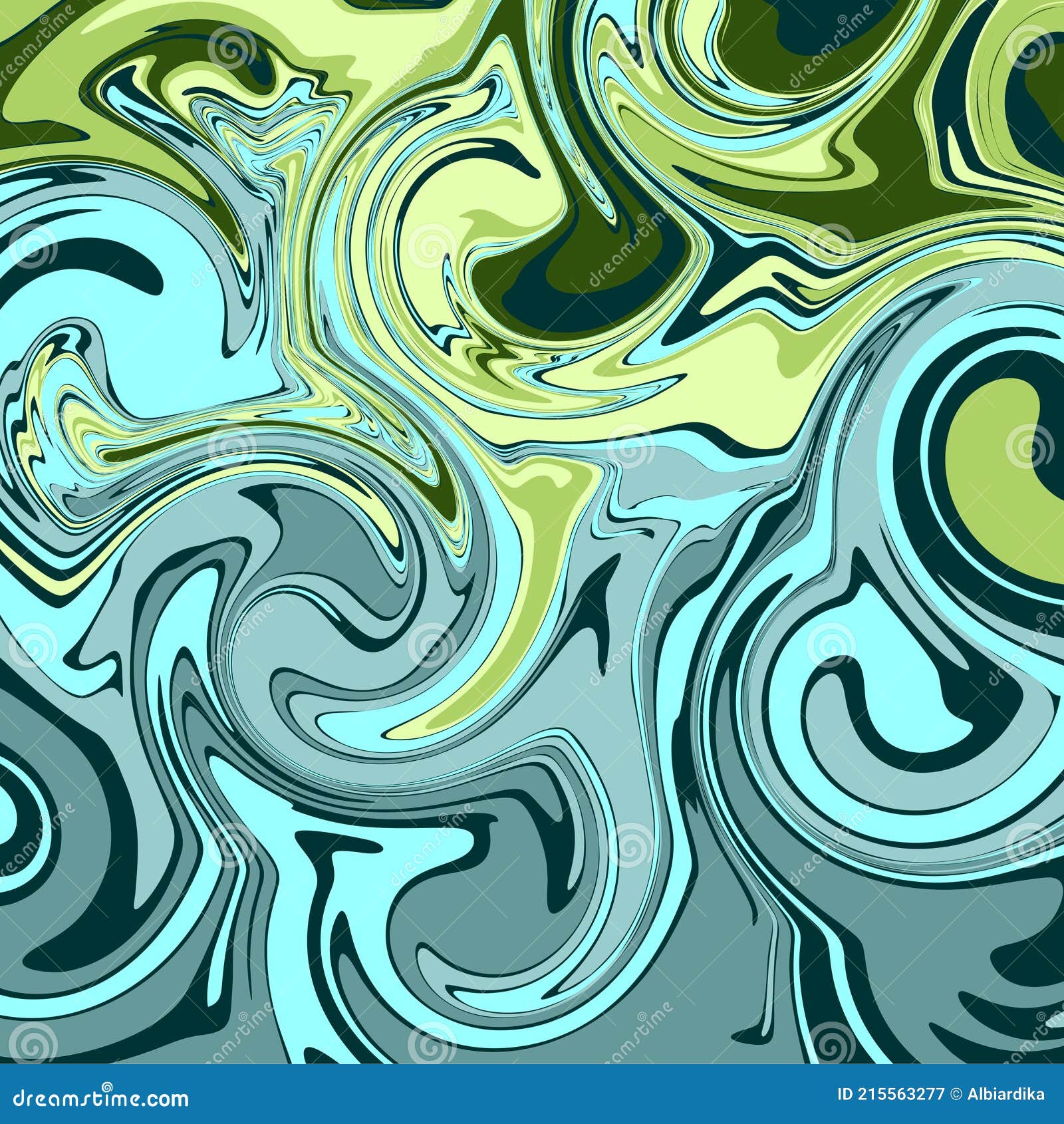 Green Blue Color Psychedelic Fluid Art Abstract Background Concept ...