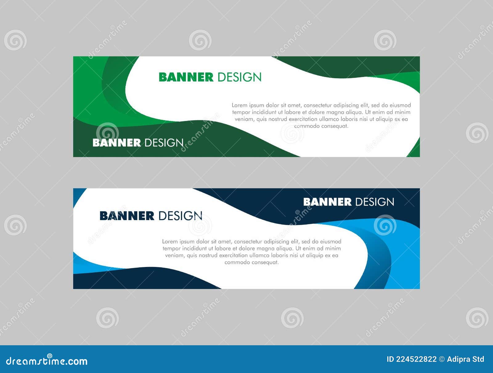 Green and Blue Color of Rectangle Banner or Header Stock Vector ...