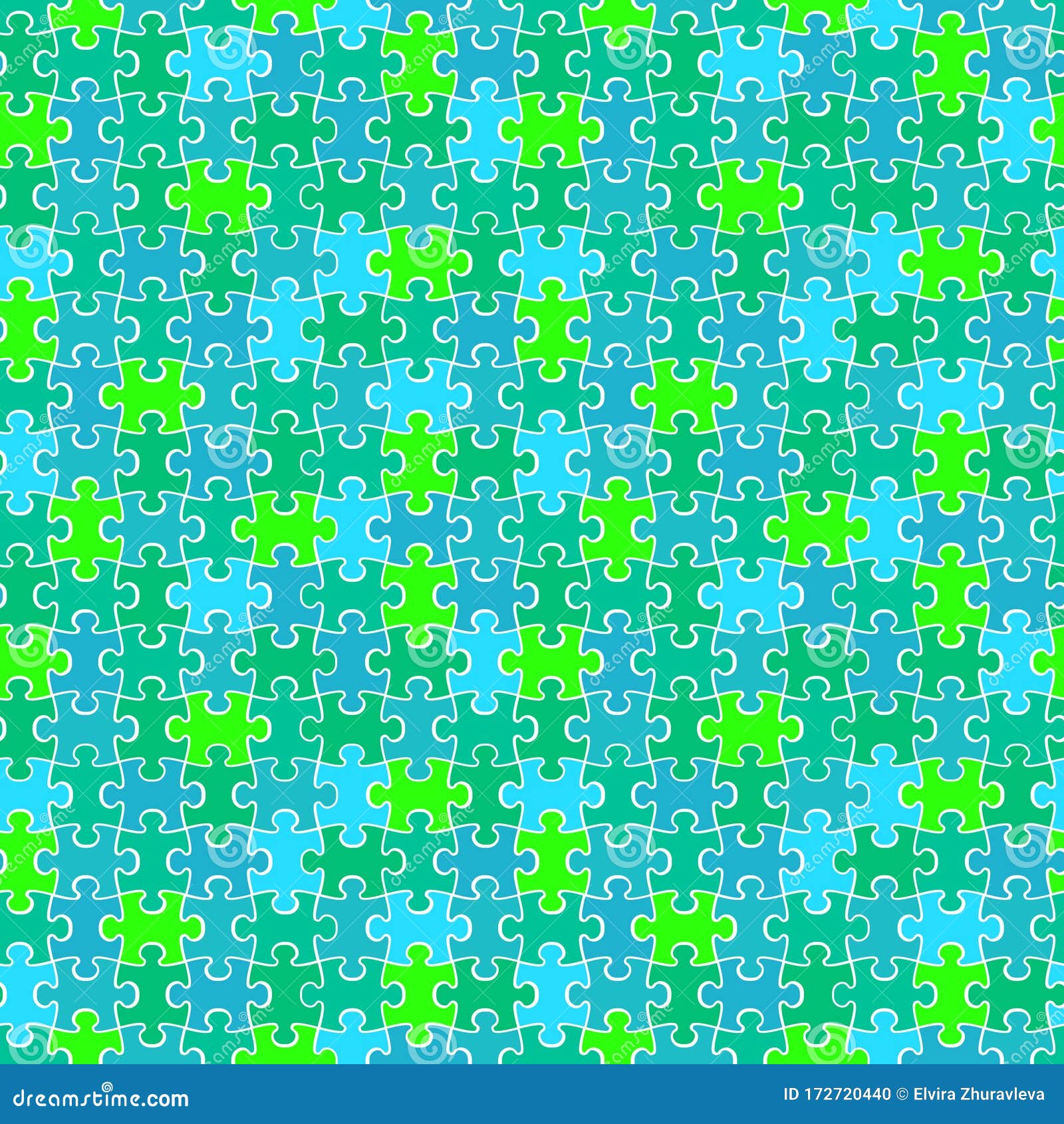 Green Blue Colored Puzzle Pieces Seamless Backdrop Stock Vector ...