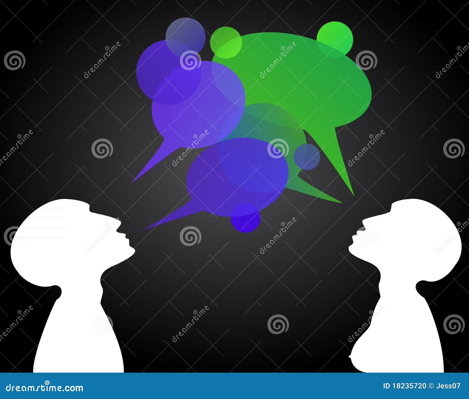 Green and Blue Conversation Boxes Stock Illustration - Illustration of ...