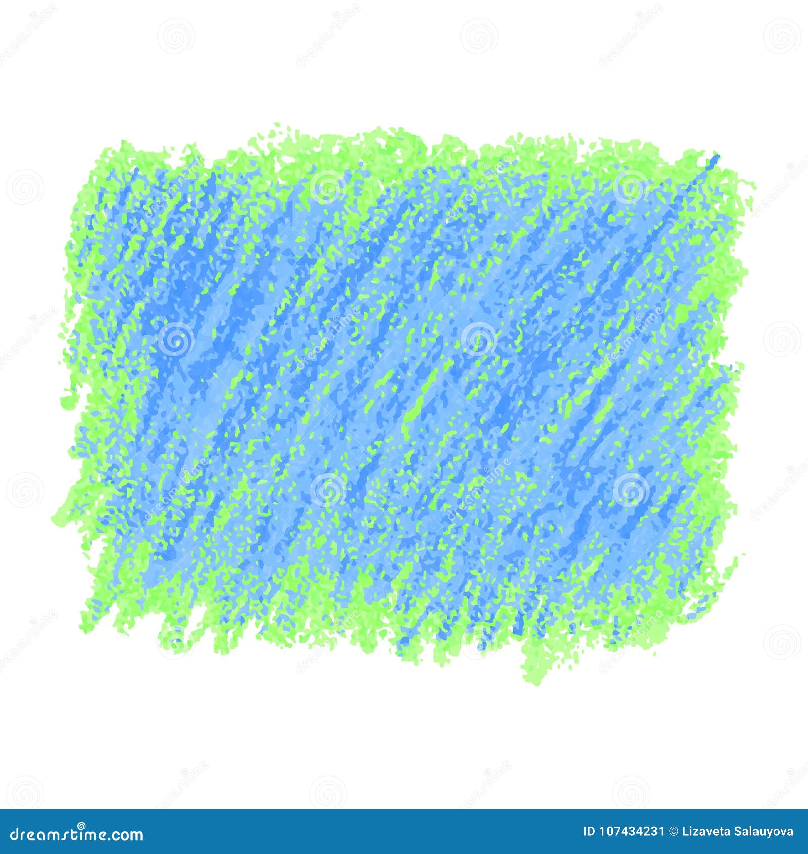 Green and Blue Crayon Scribble Texture Stain Isolated on White ...