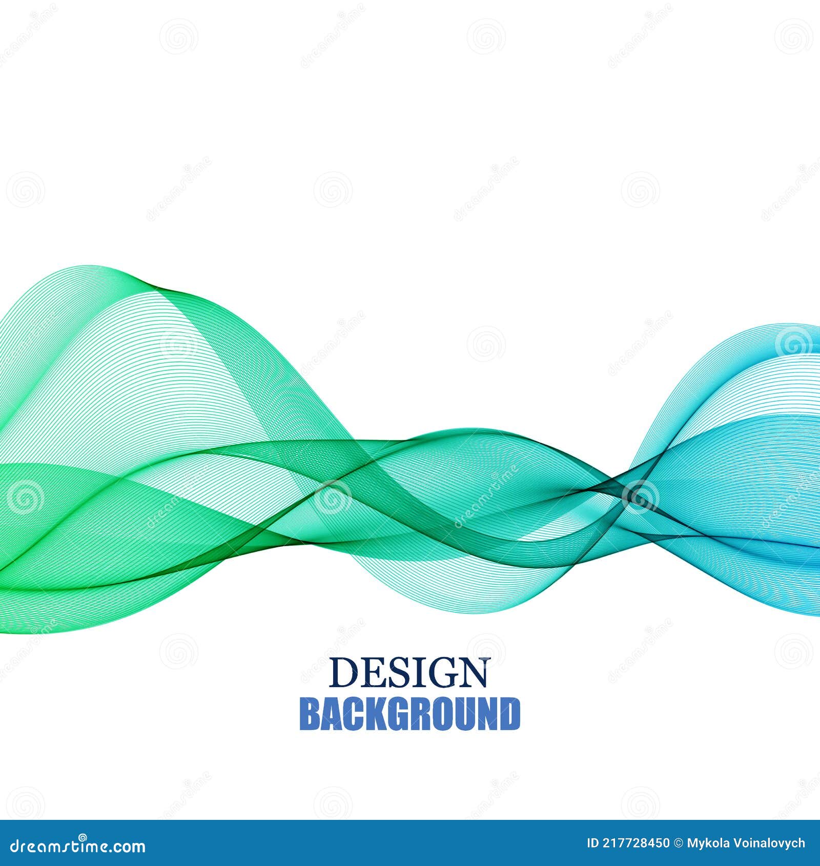 Green, Blue Design Lines Vector Wave on White Background. Stock Vector ...