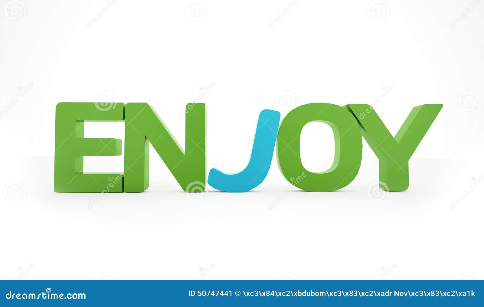 Green and Blue Enjoy Word Concept Isolated Stock Illustration ...