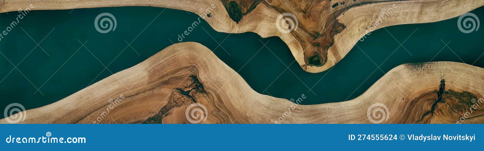 Green or Blue Epoxy Resin Panel with Walnut Stock Photo - Image of hand ...