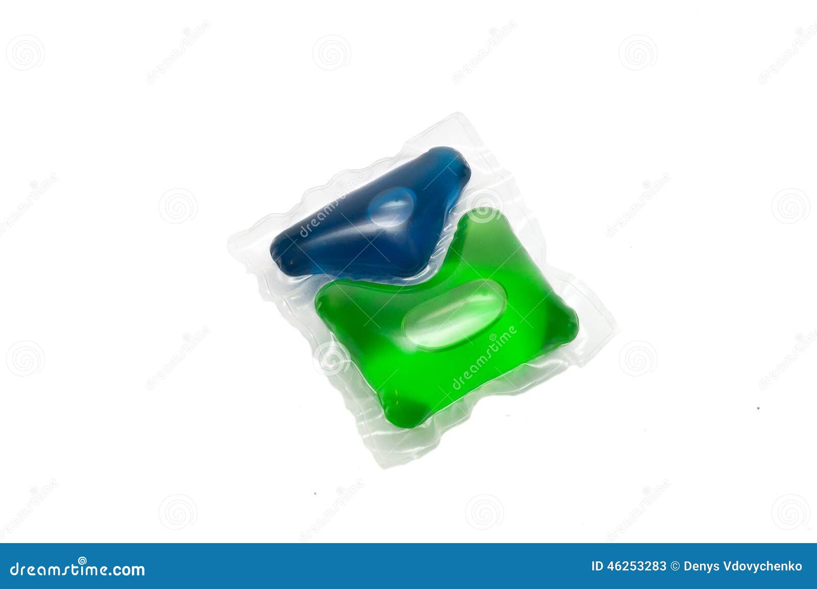 Green and Blue Gel Capsules with Laundry Detergent Stock Image - Image ...