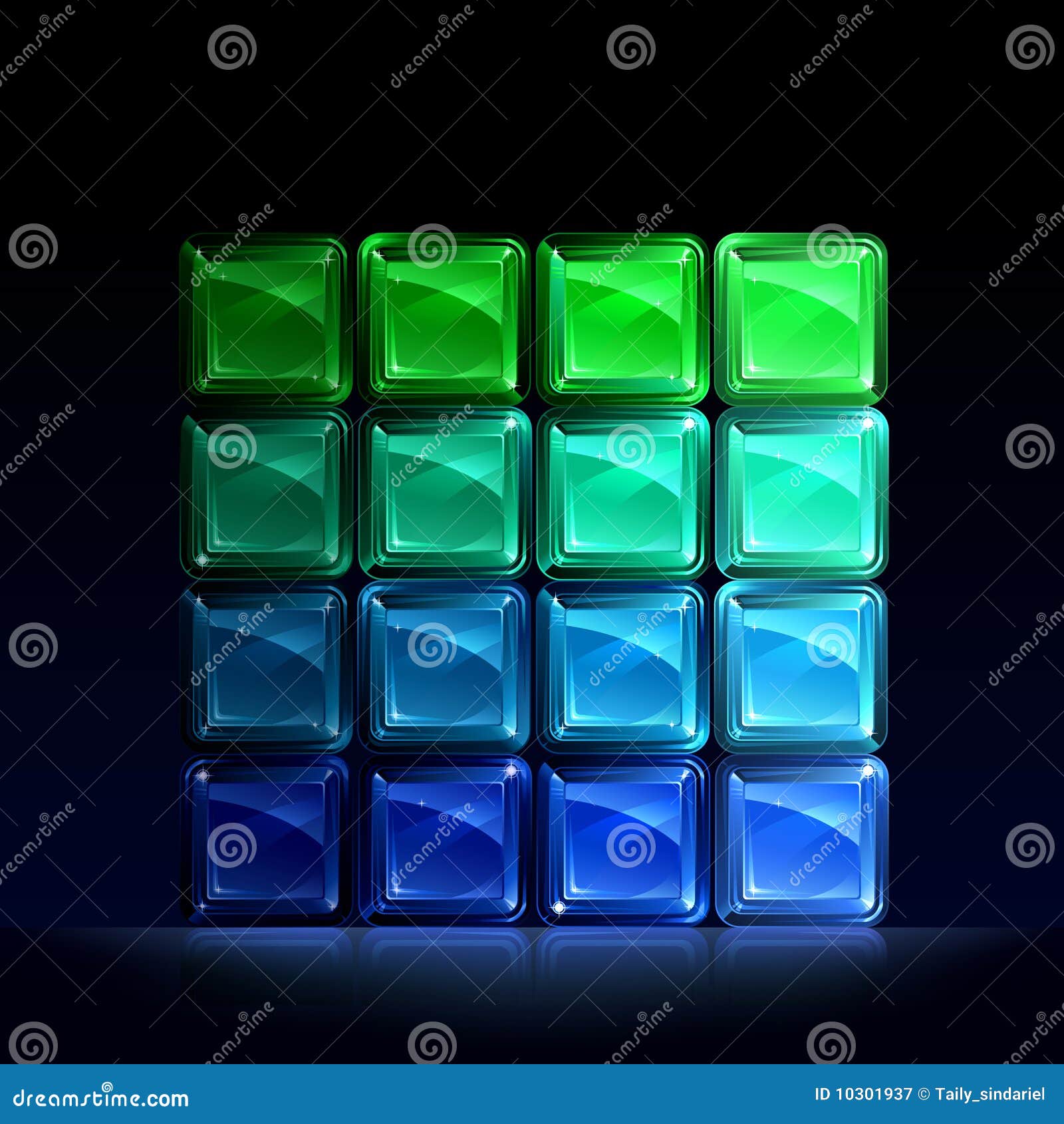 Green and Blue Glass Blocks Stock Vector - Illustration of reflection ...