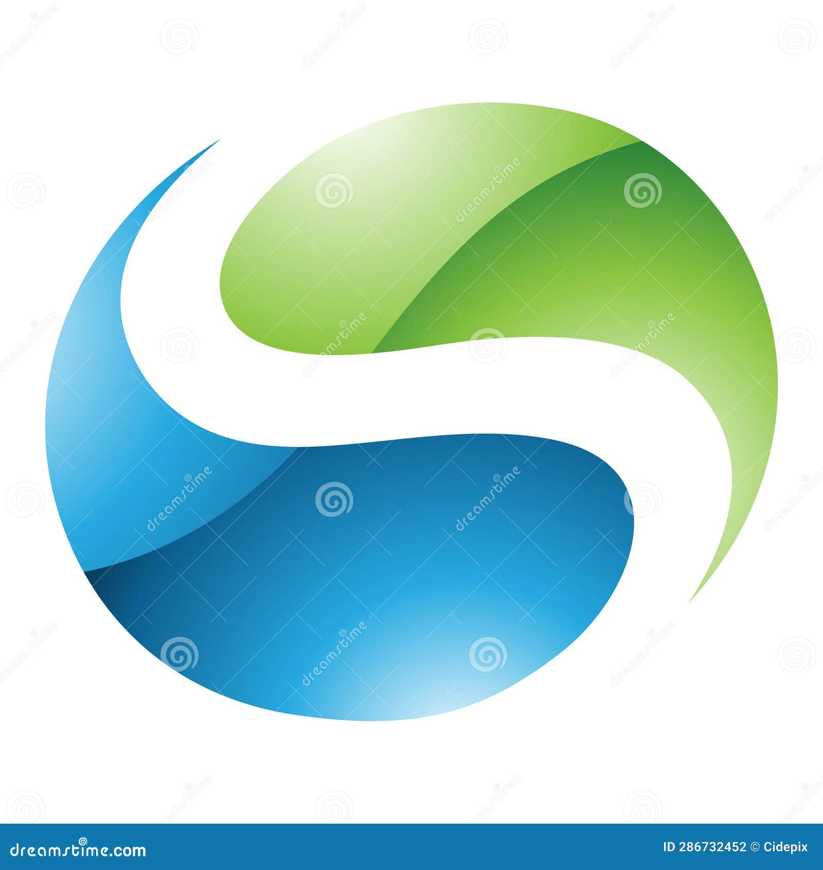 Green and Blue Glossy Circle Shaped Letter S Icon Stock Vector ...
