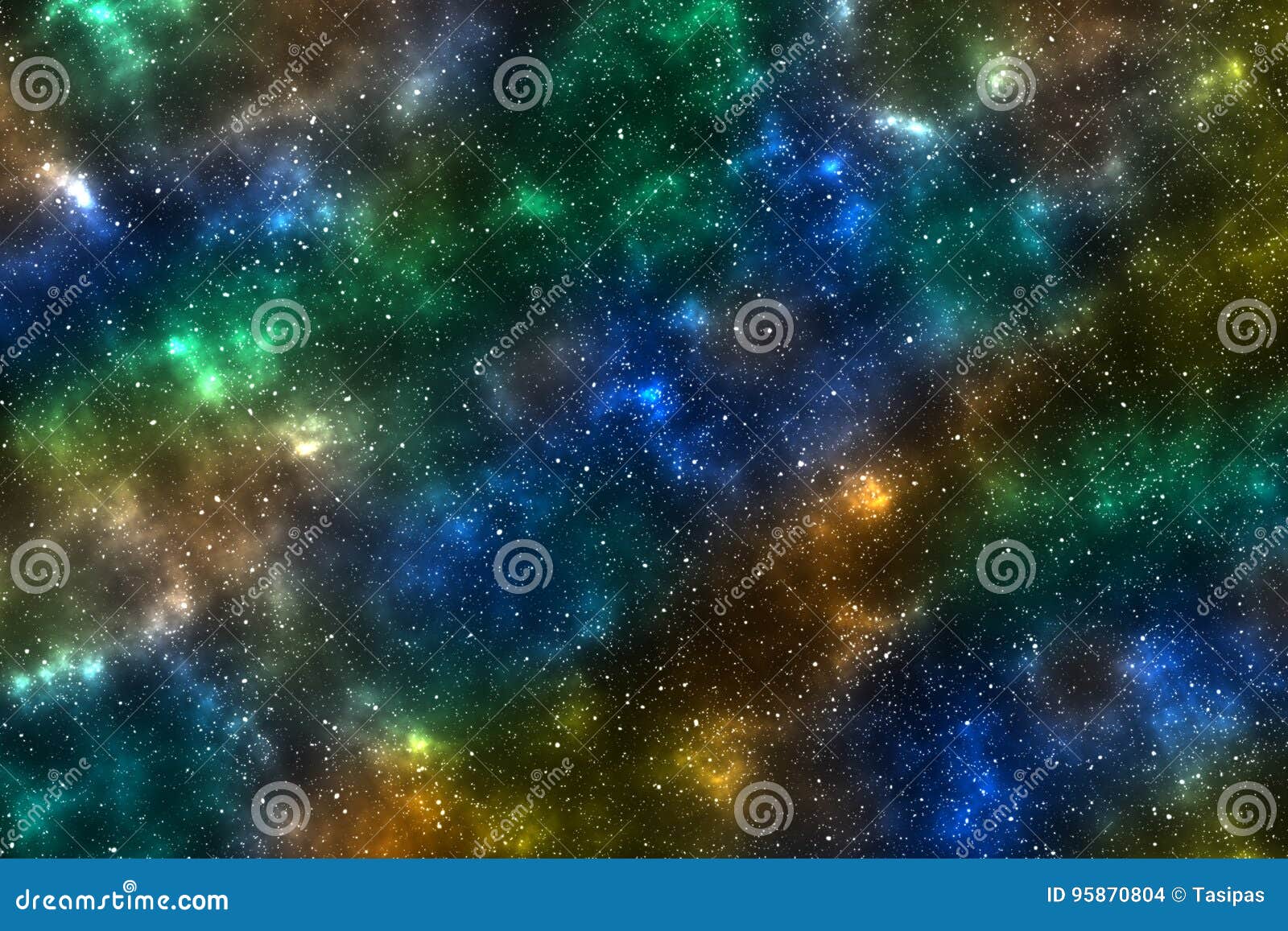 Green Blue Golden Space Background Stock Illustration - Illustration of ...