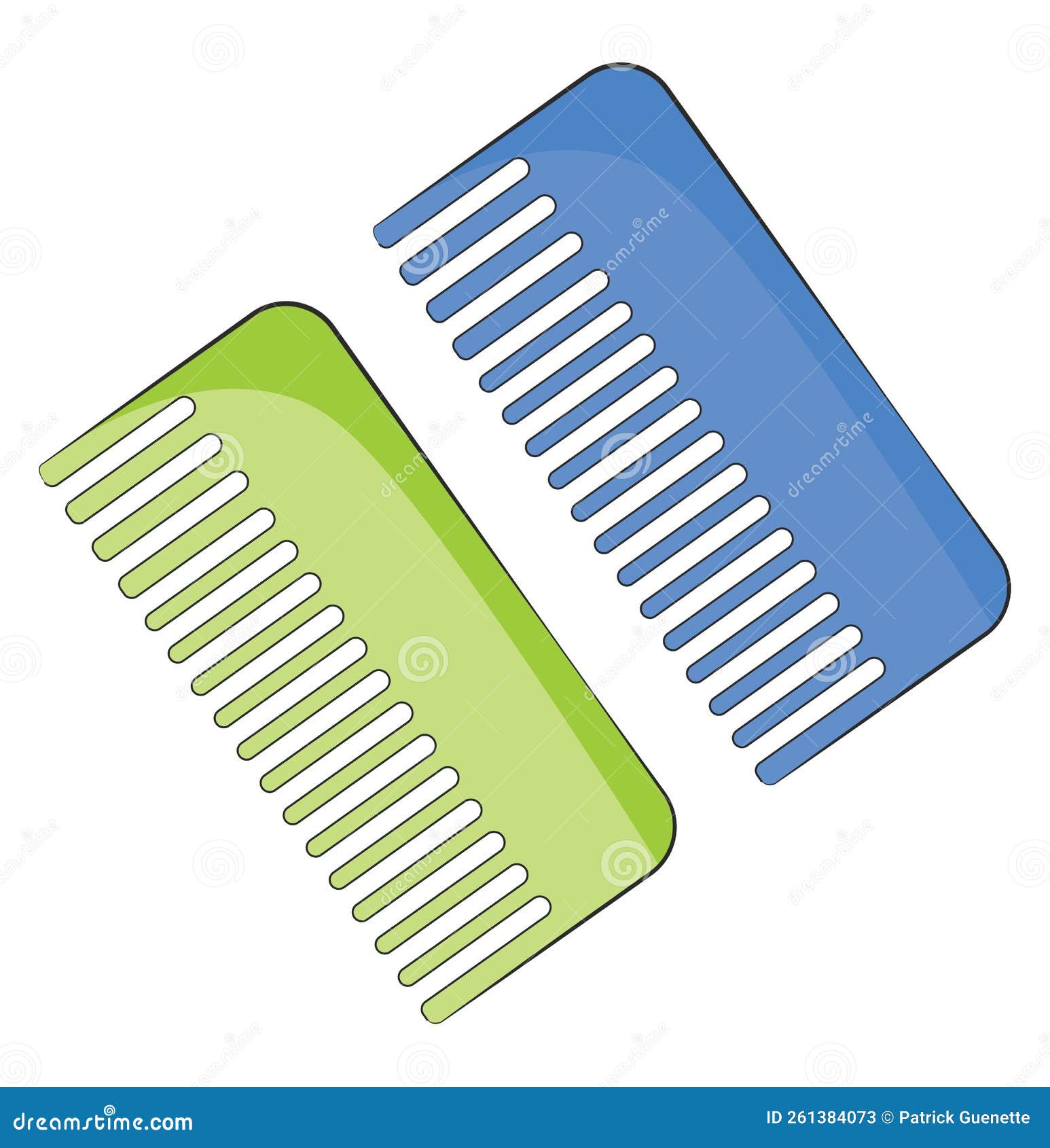 Green and Blue Hair Combs, Icon Stock Vector - Illustration of design ...