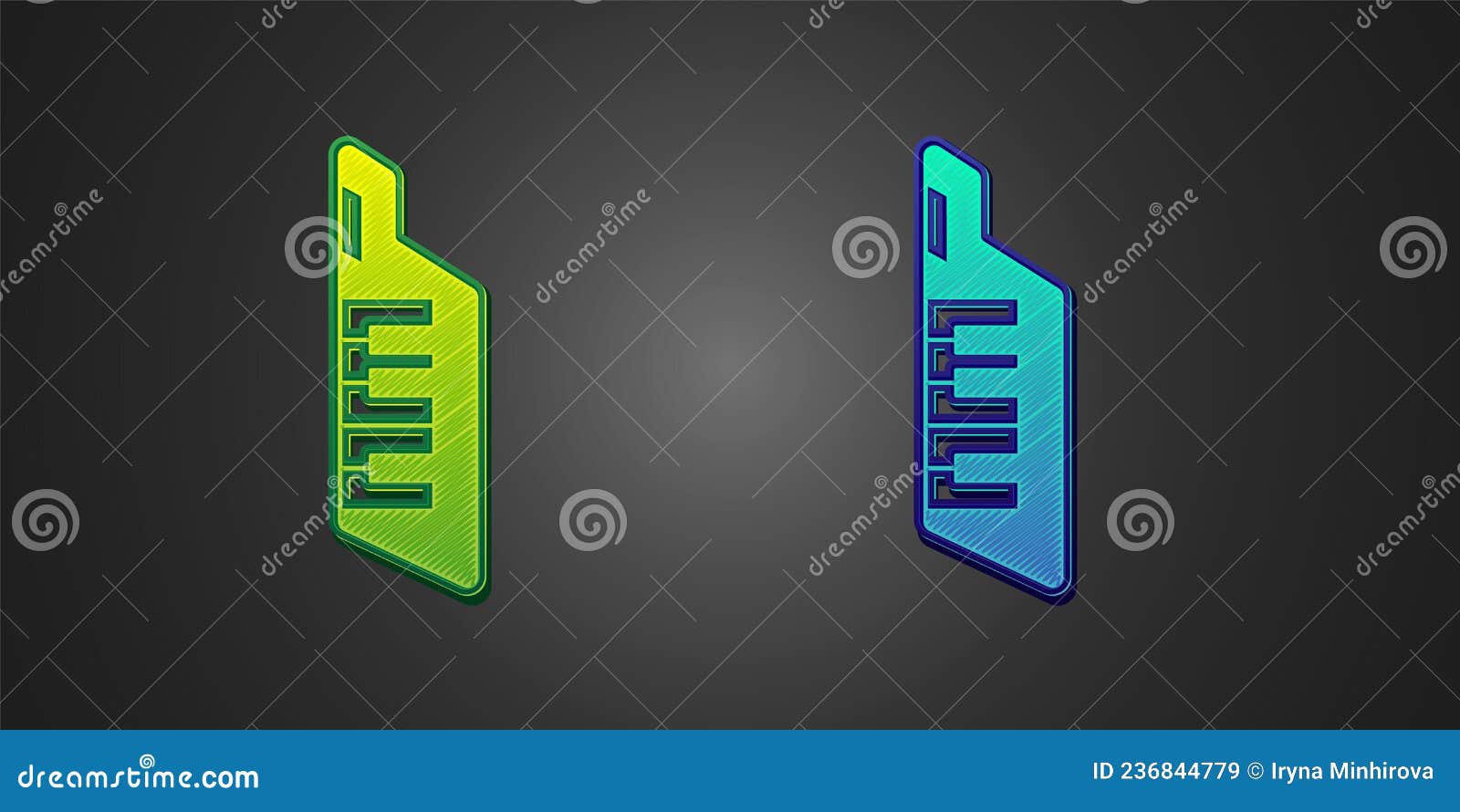 Green Keytar Icon Isolated On Transparent Background. Musical ...
