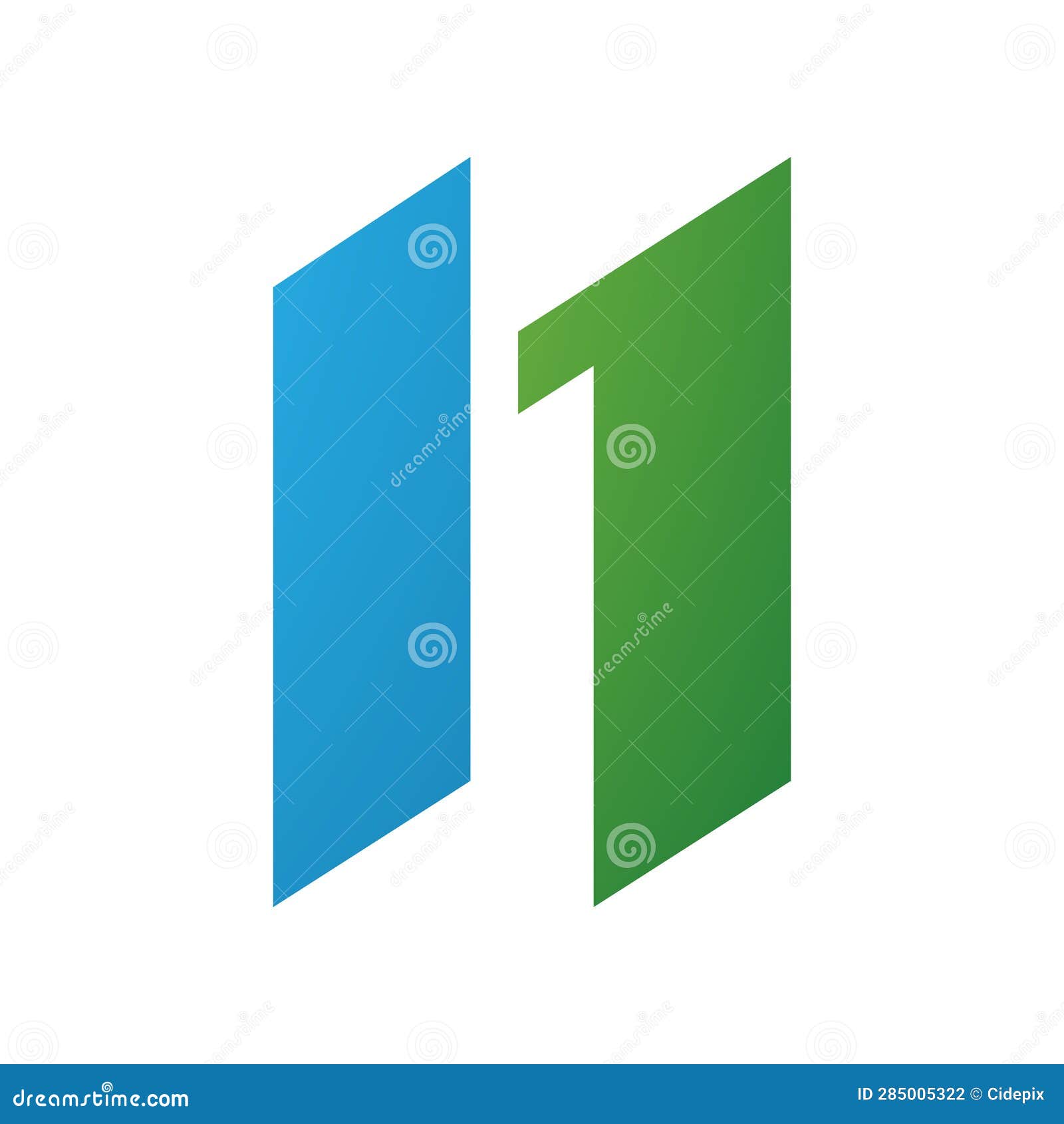 Green and Blue Letter N Icon with Parallelograms Stock Vector ...