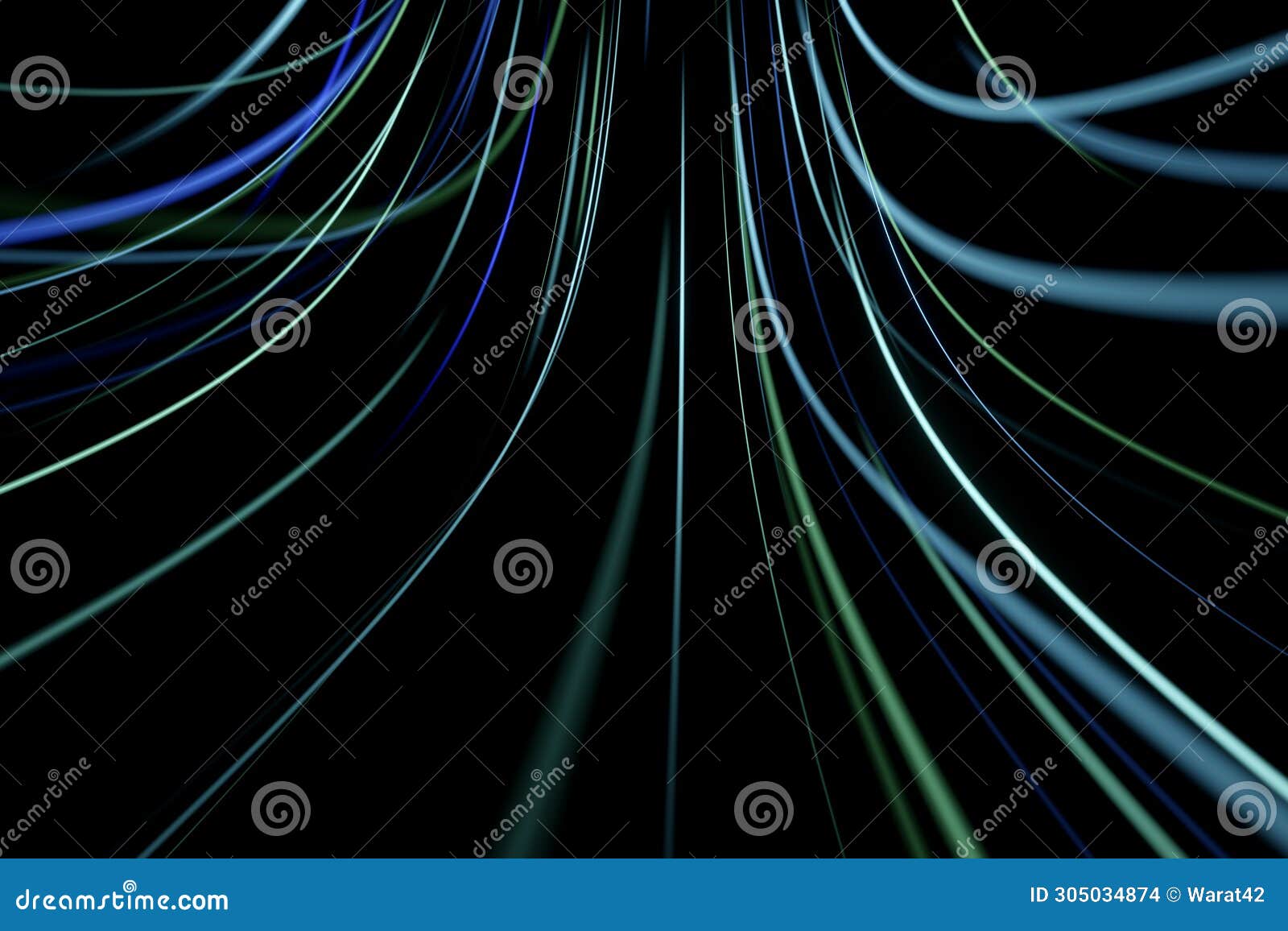 Green Blue Light Streaks, Bright Neon Rays, Transfer Data Network ...