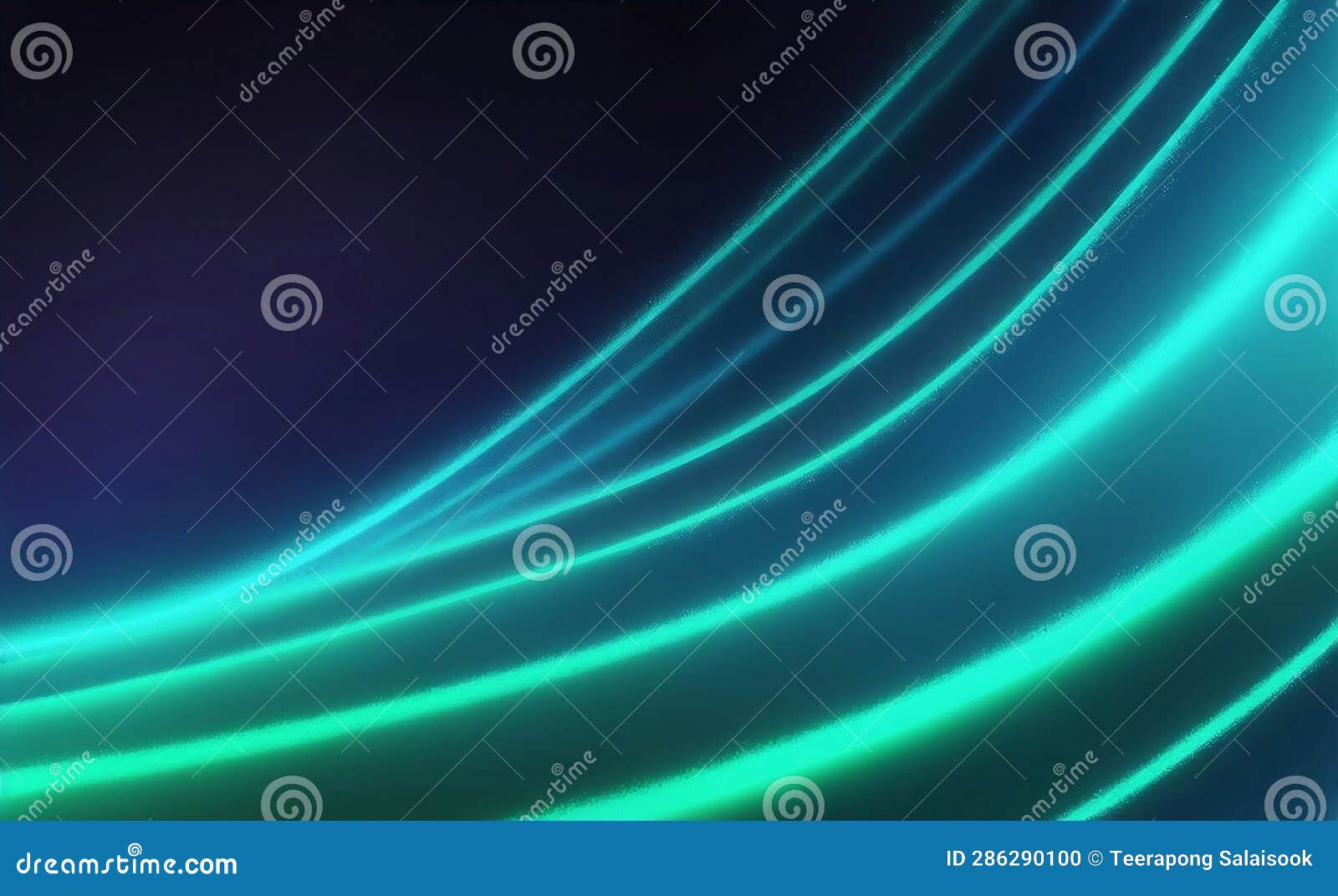 Green Blue Neon Digital Internet Wave, Generative AI Illustration Stock ...