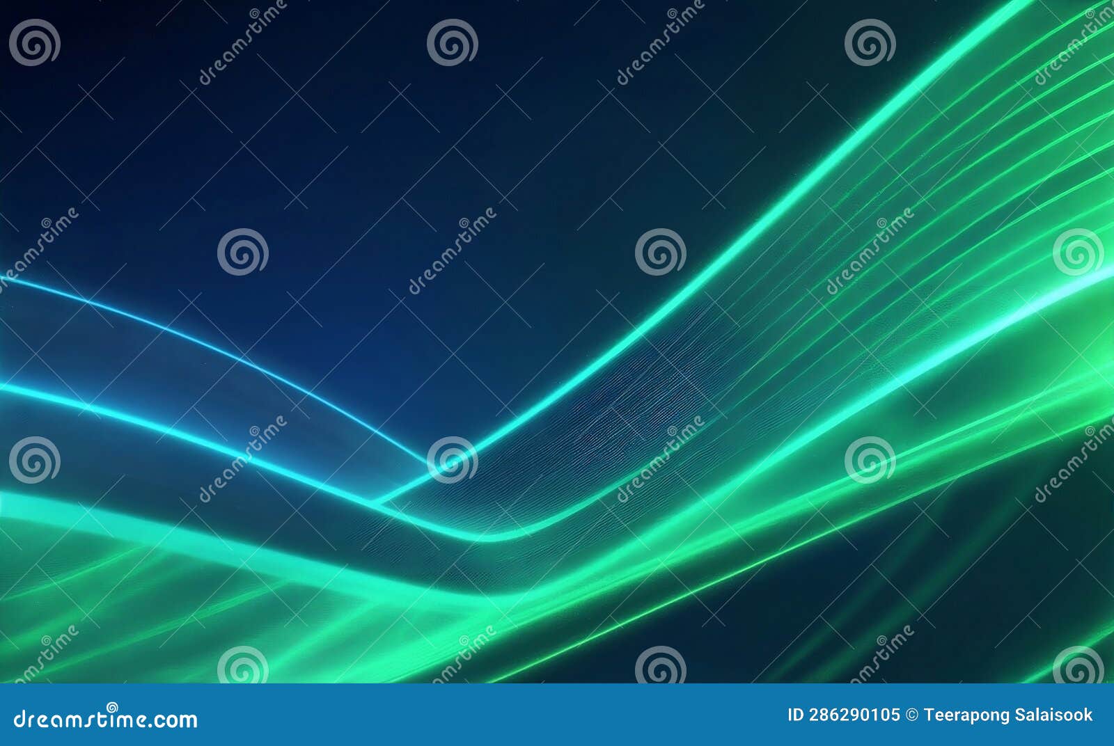 Green Blue Neon Digital Internet Wave, Generative AI Illustration Stock ...