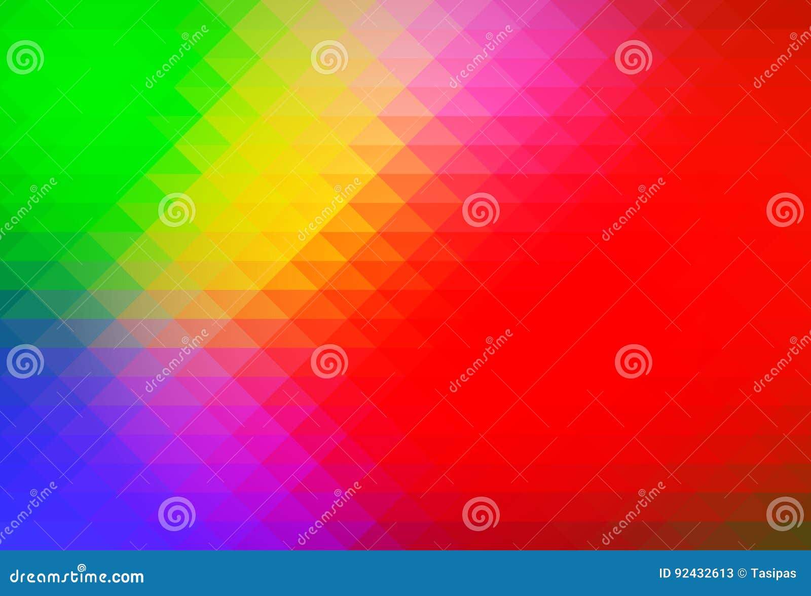 Green Blue Orange Red Rows of Triangles Background Stock Vector ...