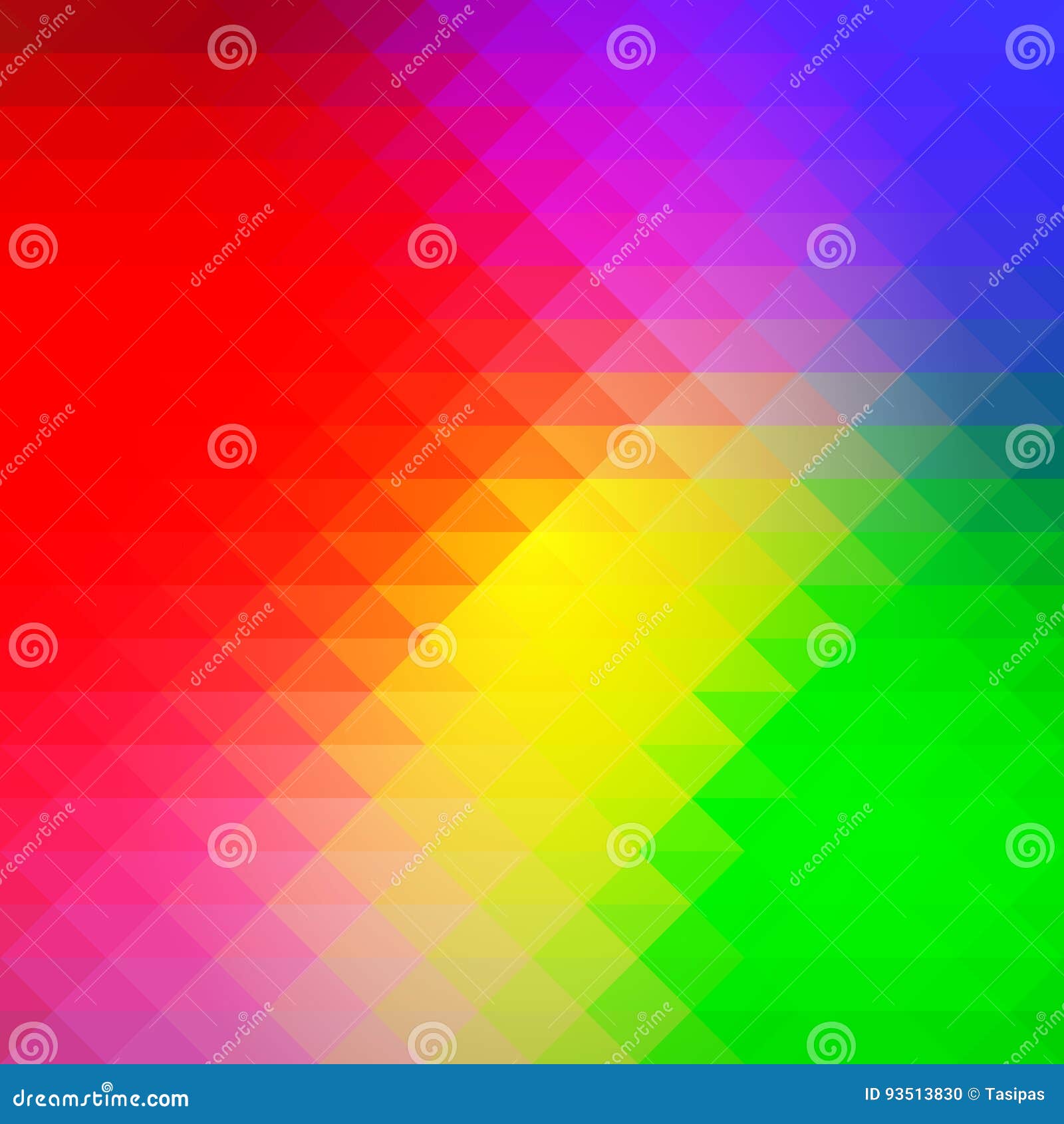 Green Blue Orange Red Rows of Triangles Background, Square Stock Vector ...